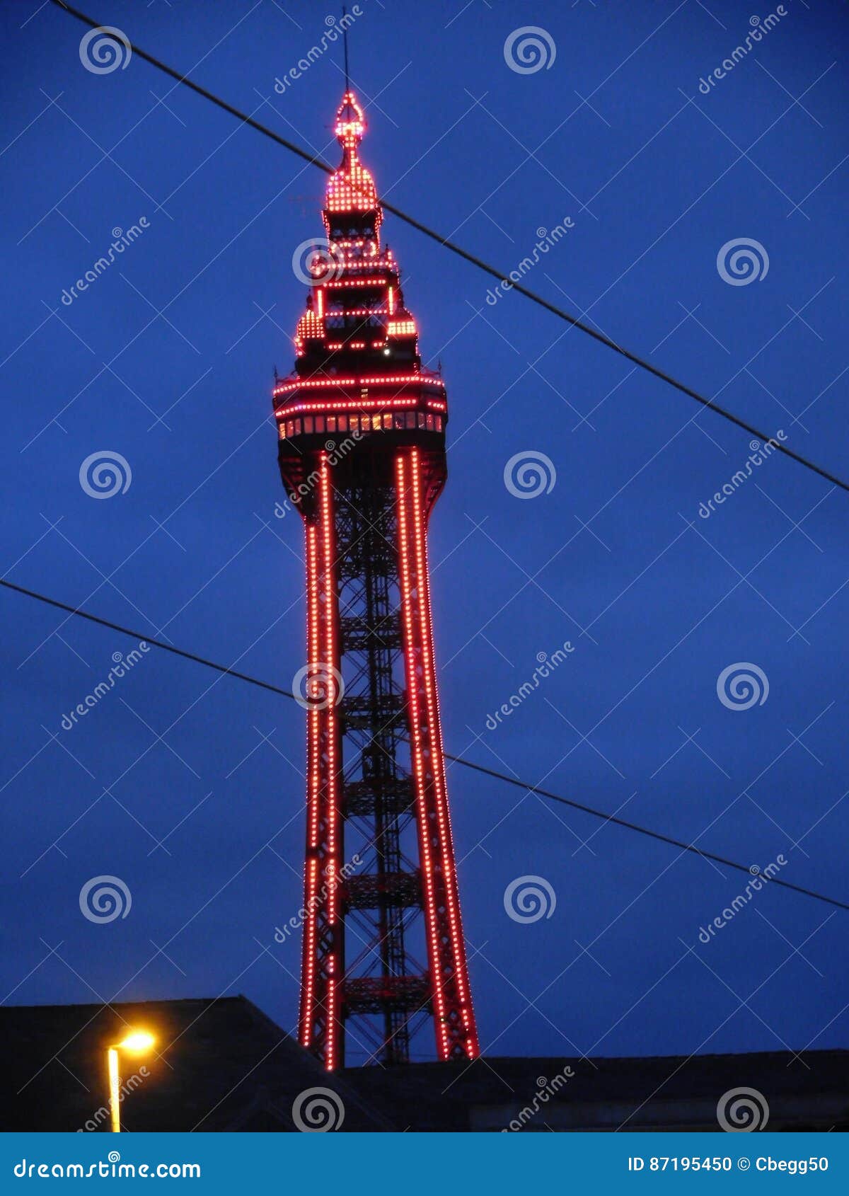 Blackpool Tower Lit Up at Night Editorial Image - Image of lights ...