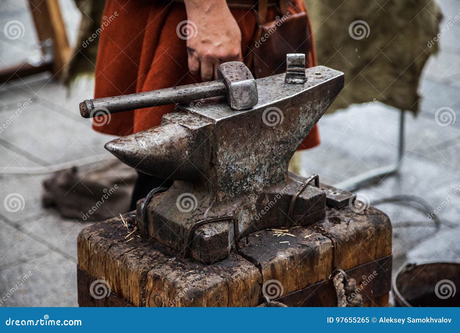 Blacksmith anvil stock image. Image of hammer, hand, blacksmith - 97655265