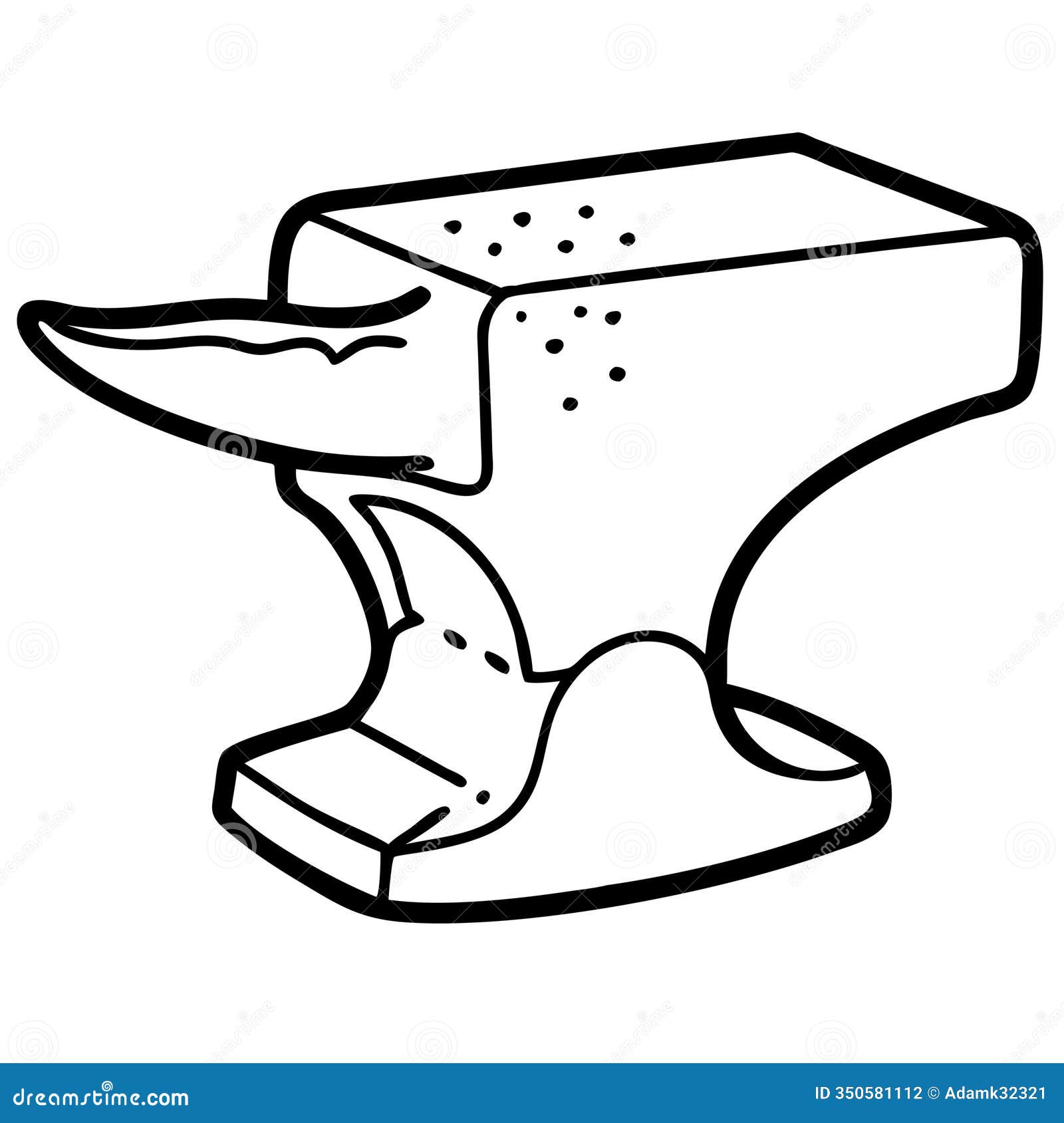 Blacksmith Anvil Outline Vector Illustration for Craft and Metalworking ...