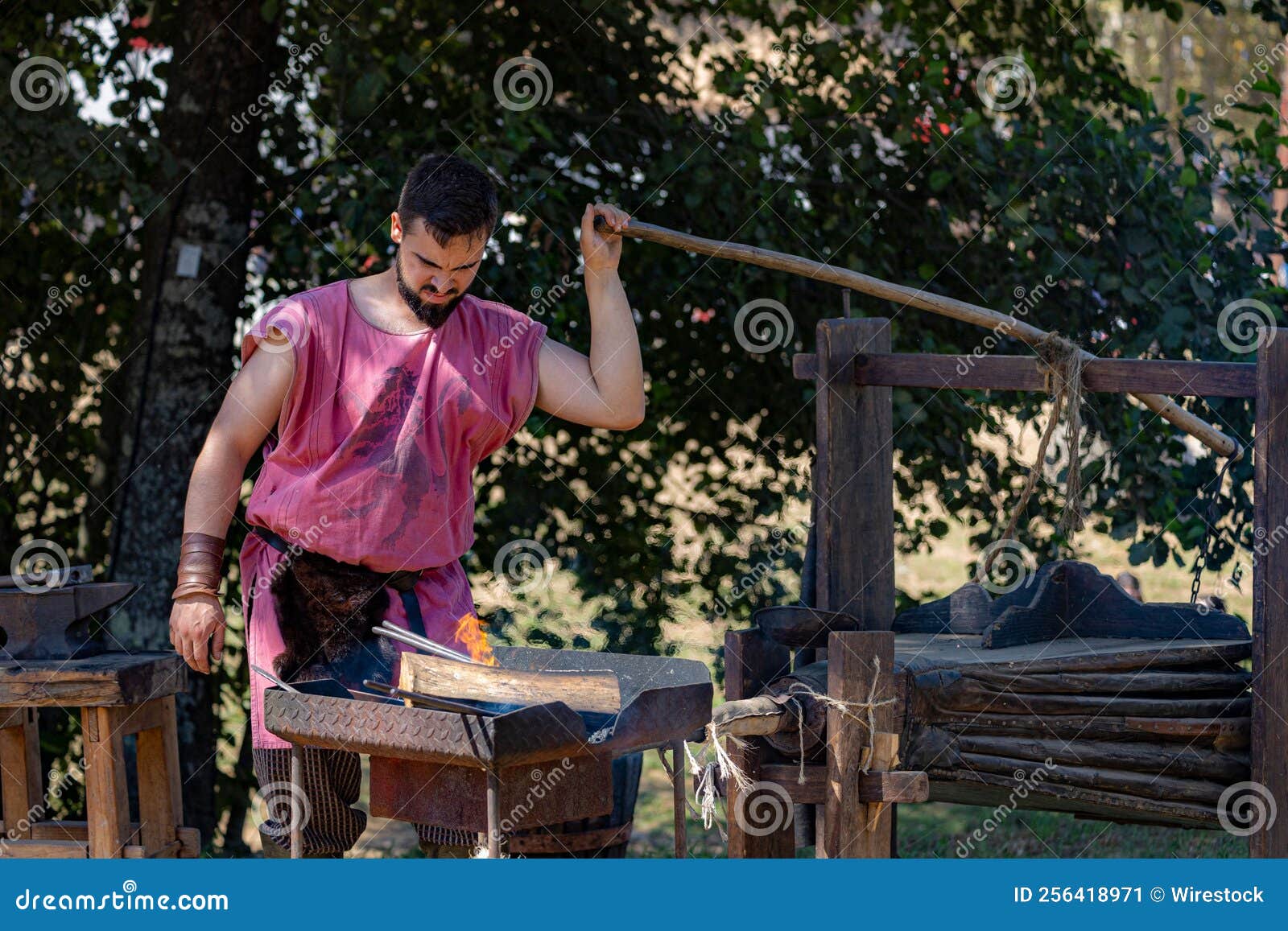 Blacksmith Breeds Medieval Objects with the Help of Blacksmithing and ...