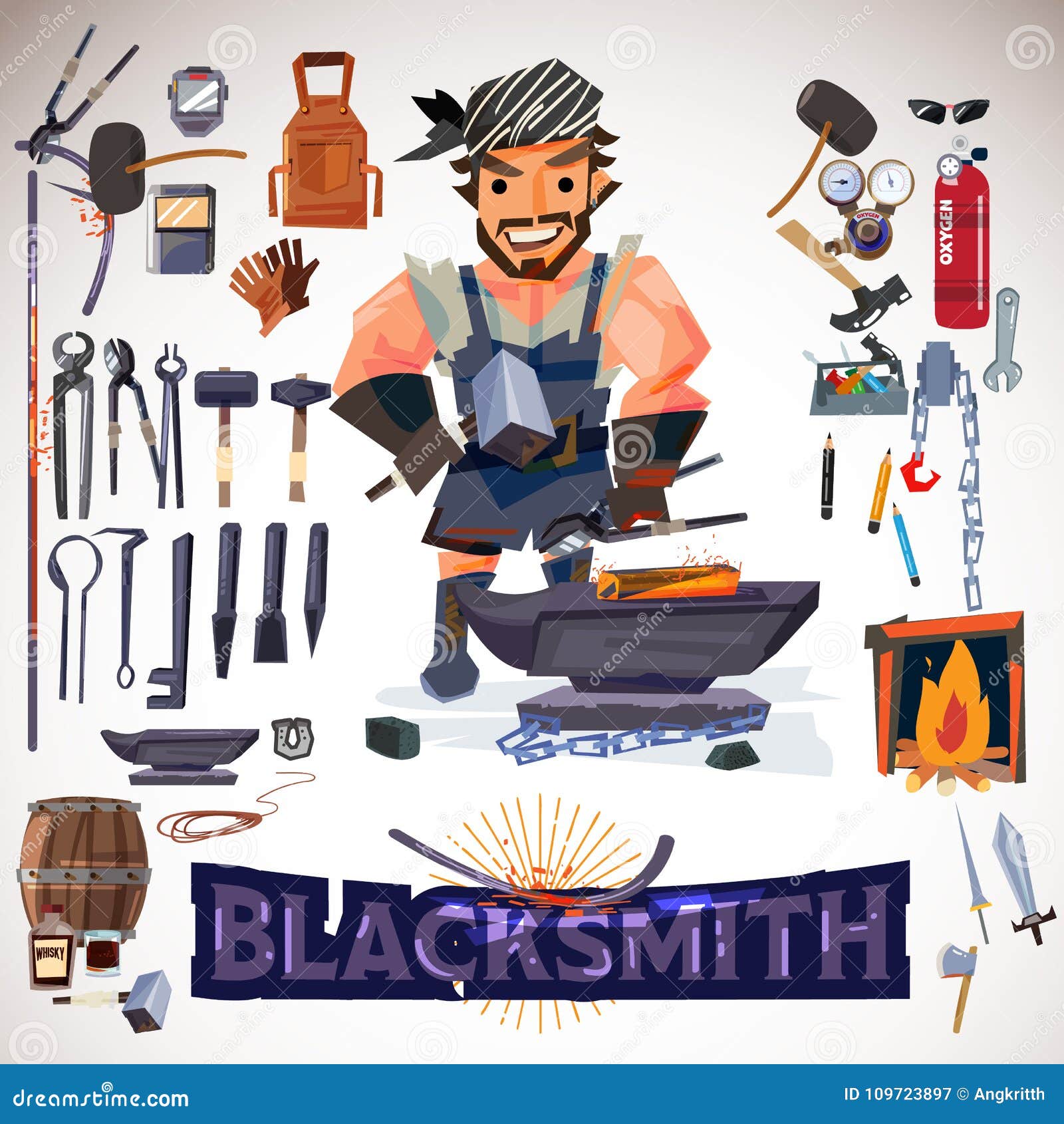 Blacksmith Character Cartoon | CartoonDealer.com #61267957