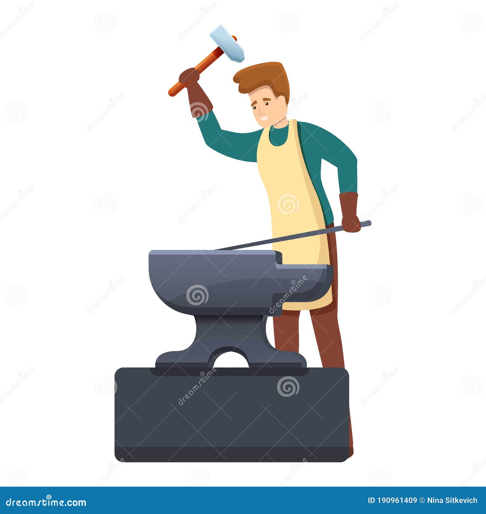 Blacksmith Character Icon, Cartoon Style Stock Vector - Illustration of ...