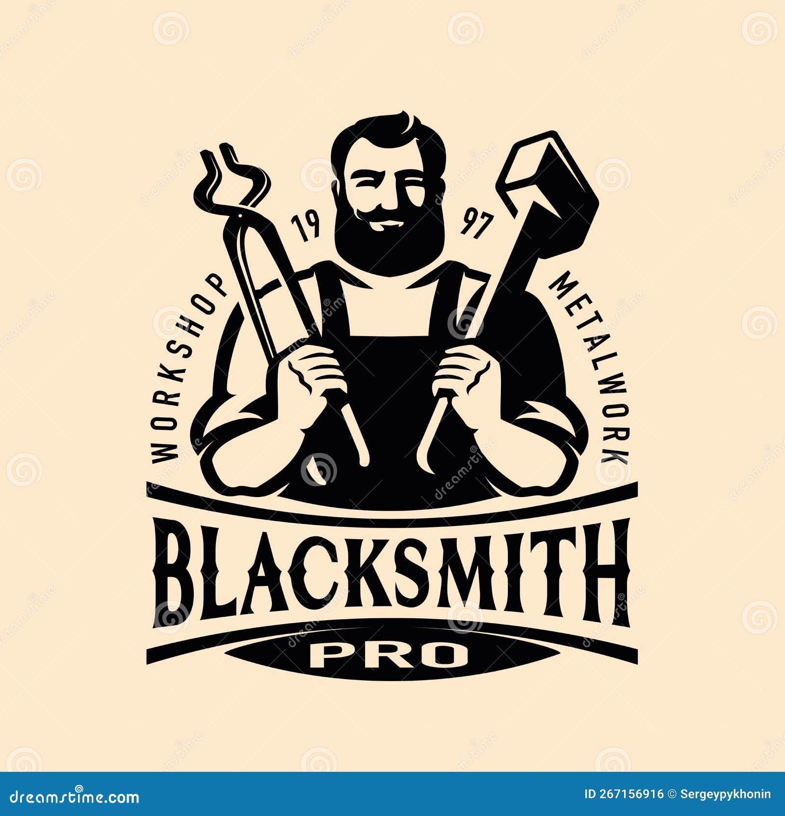 Blacksmith Craft, Workshop Logo or Emblem. Artistic Forging, Metal Work ...