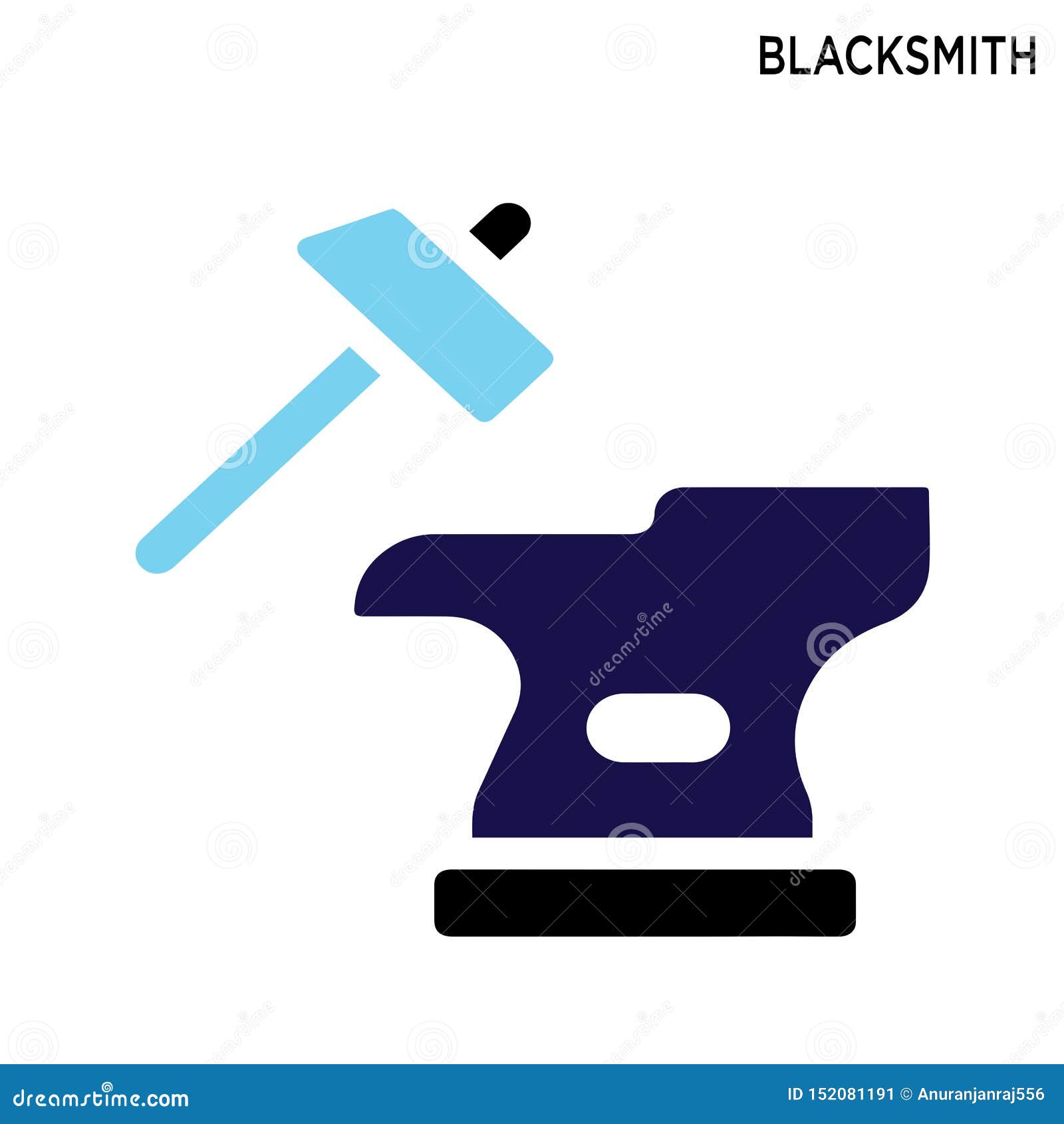 Blacksmith Editable Icon Symbol Design Stock Vector - Illustration of ...