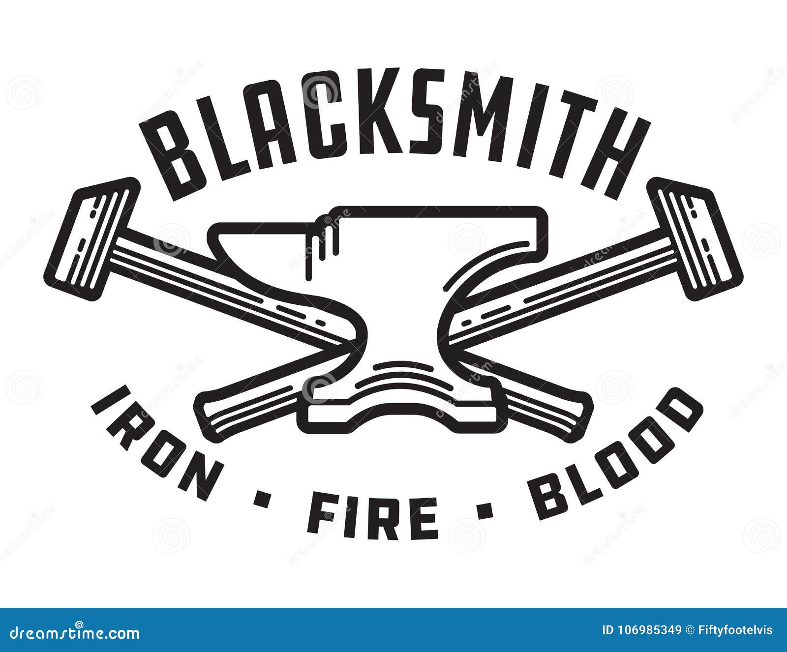 Blacksmith Emblem or Badge. Stock Vector - Illustration of iron, retro ...