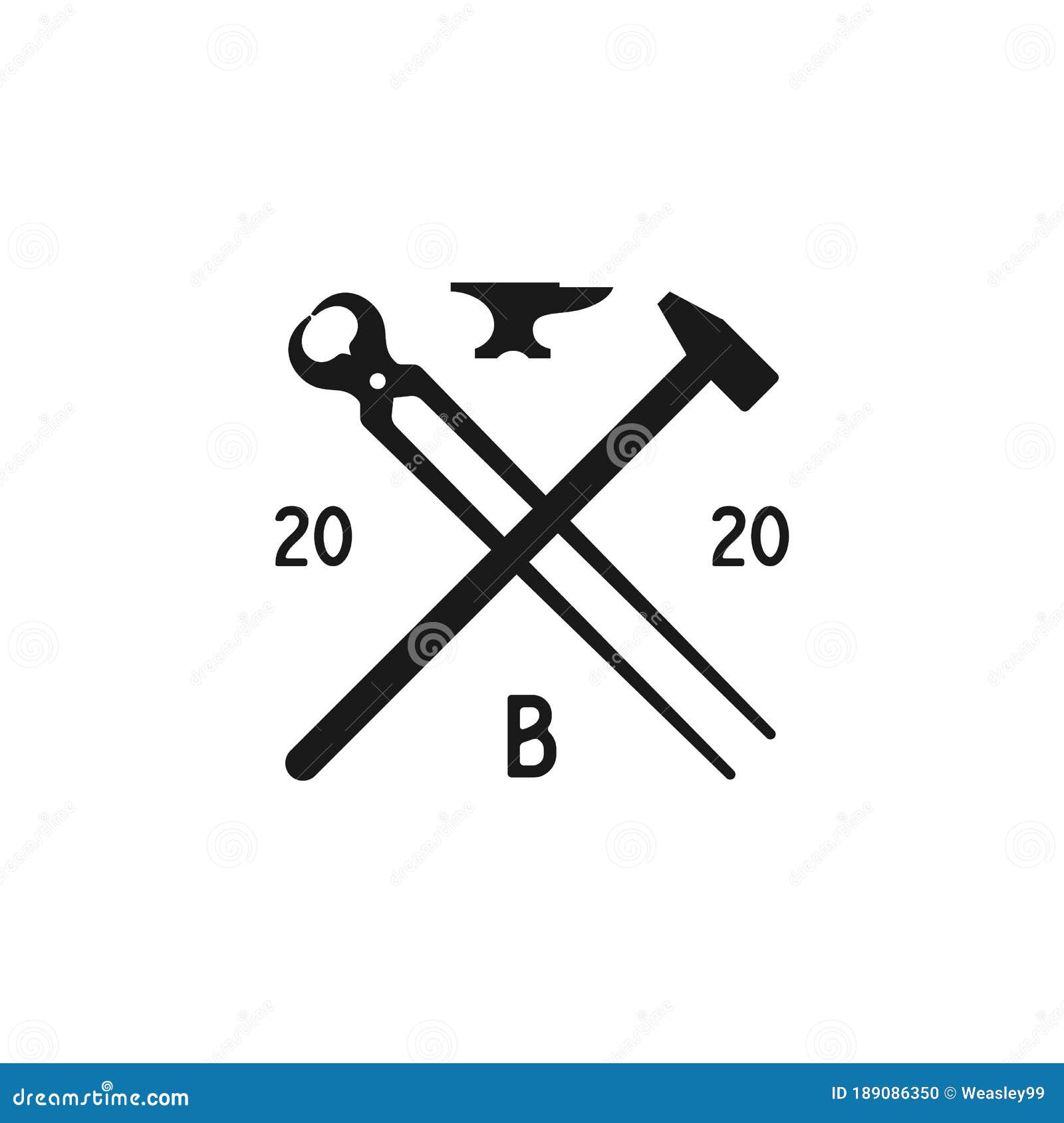 Blacksmith Forge Anvil Logo Design Cartoon Vector | CartoonDealer.com ...