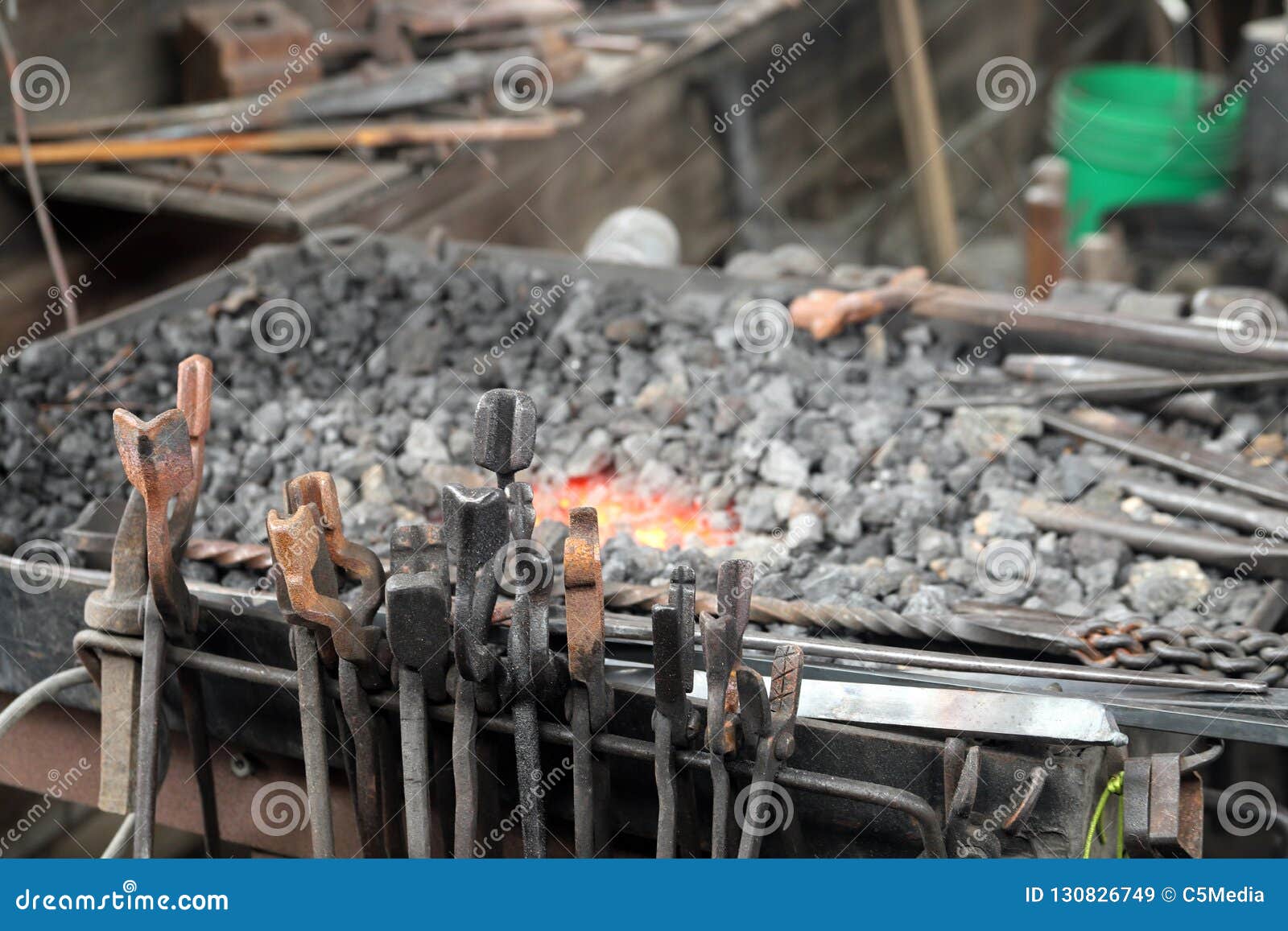 Balcksmith Forge with Tools Stock Image - Image of handmade, bright ...