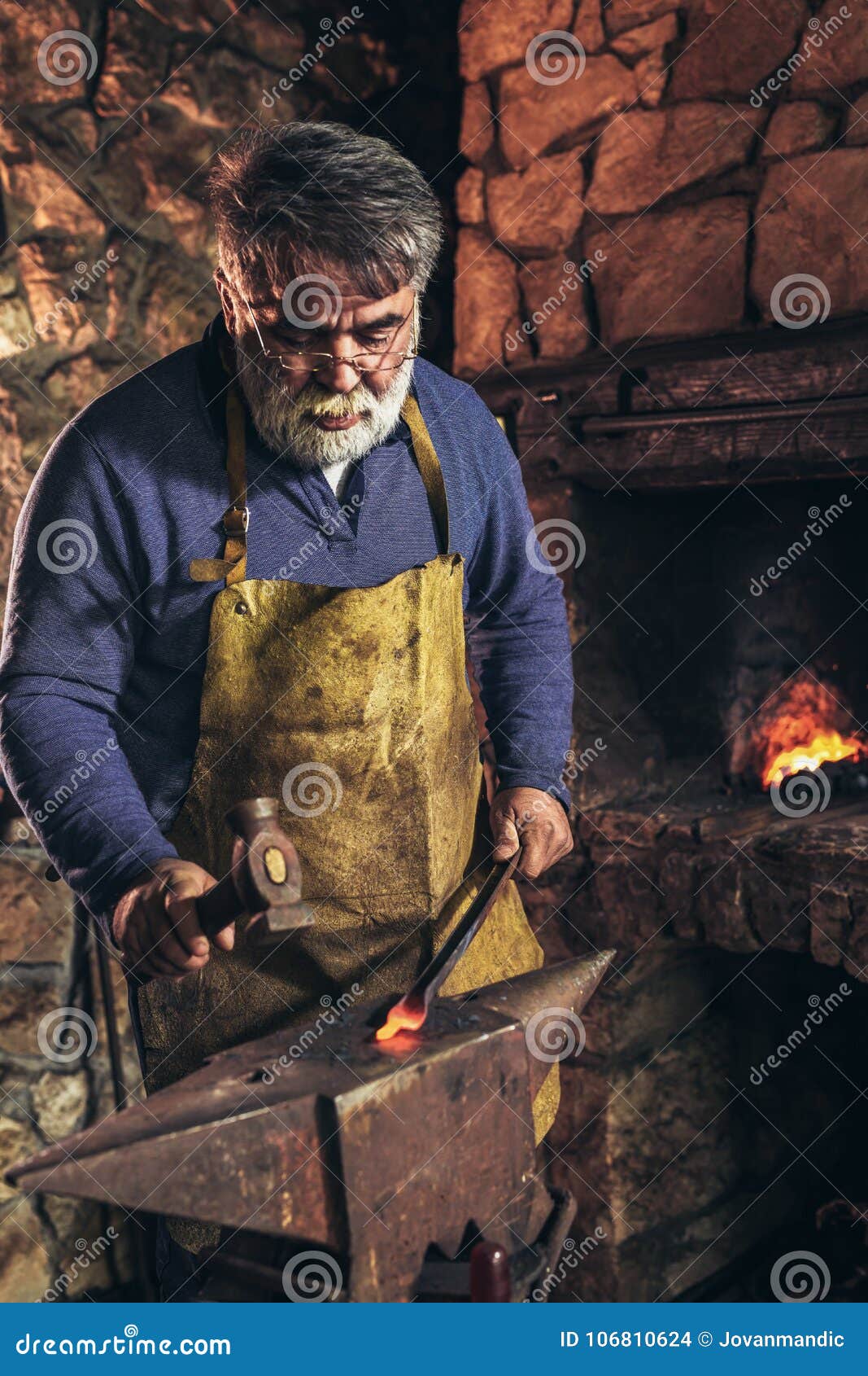 Blacksmith Forge Iron at Work Stock Photo - Image of forge, smith ...