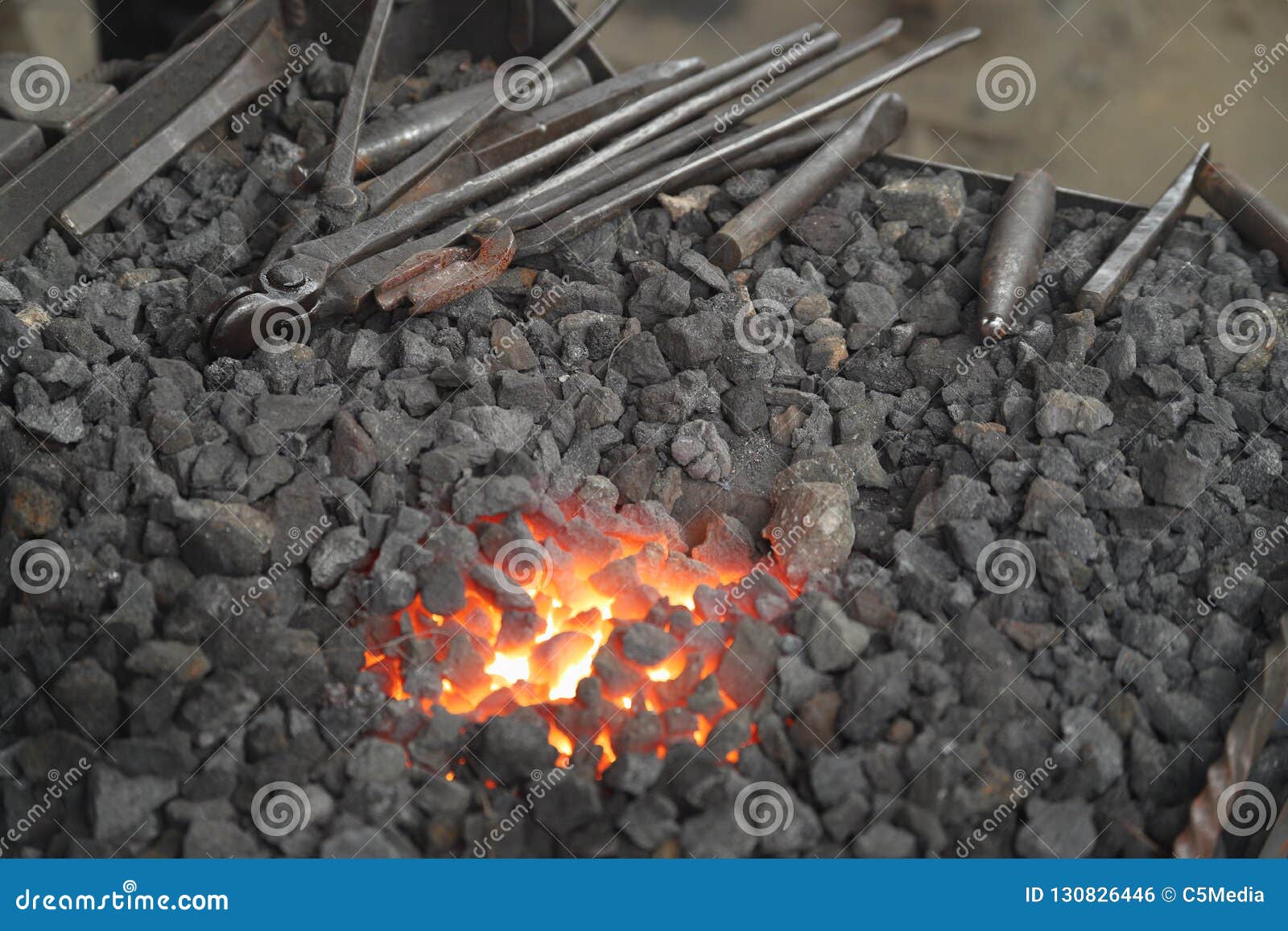 Blacksmith Forge with Tools Stock Photo - Image of heat, craft: 130826446