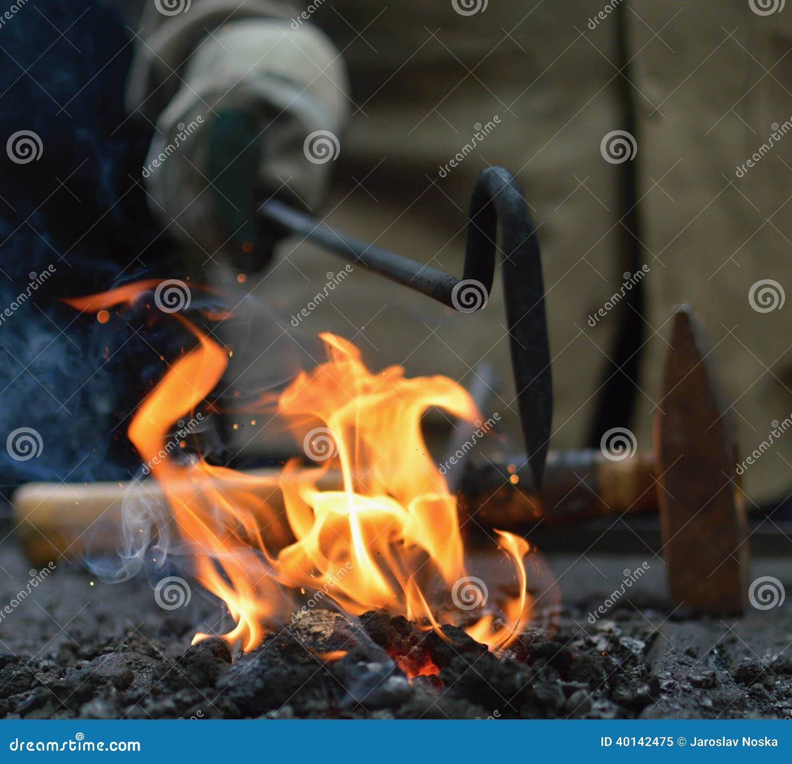 Blacksmith stock image. Image of flaming, forgeman, forging - 40142475