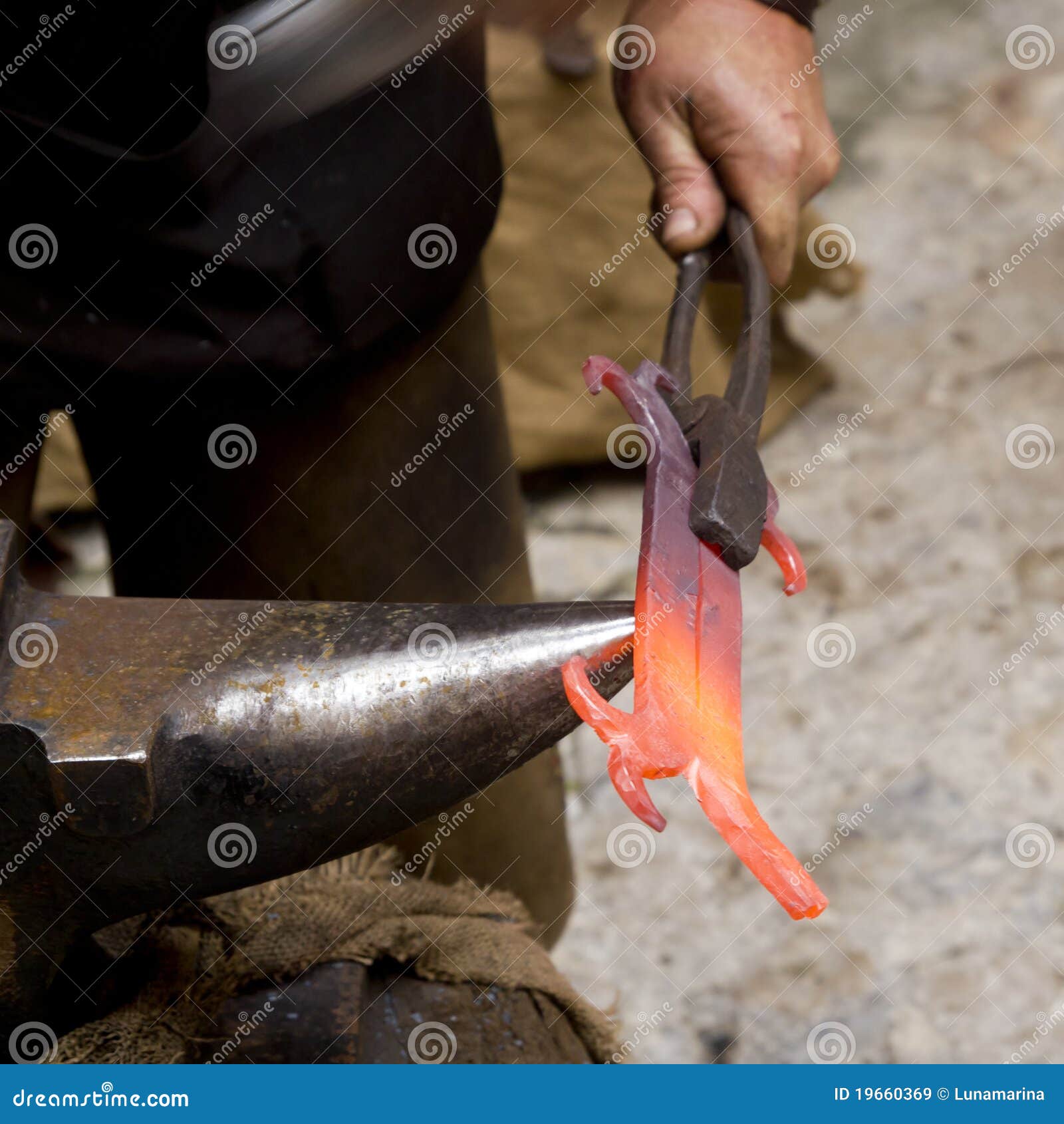 Blacksmith Forged Iron Smith Anvil Hammerman Stock Image - Image of ...