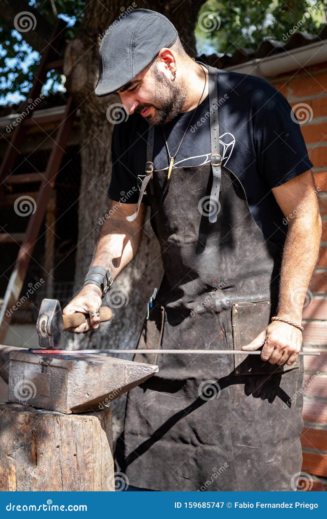 Blacksmith Forging Red-hot Metal with Hammer. Blacksmith Concept Stock ...