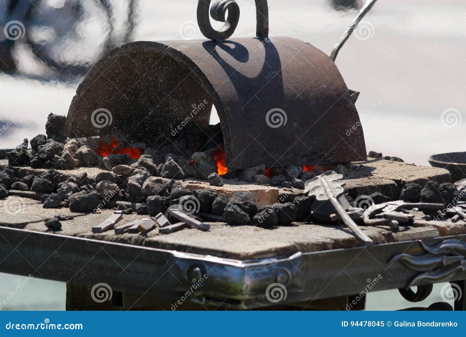 The Blacksmith Furnace with Coal Stock Image - Image of fire, festival ...