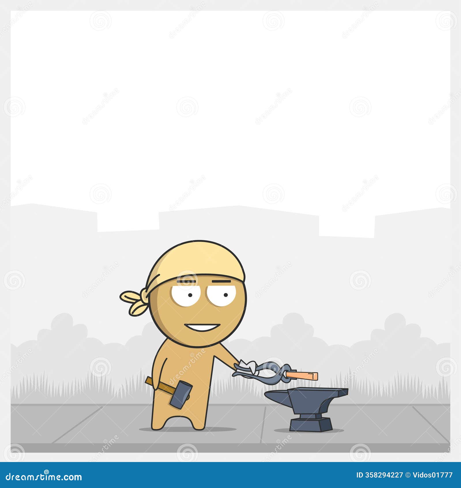 Blacksmith with a Hammer at an Anvil Stock Vector - Illustration of ...