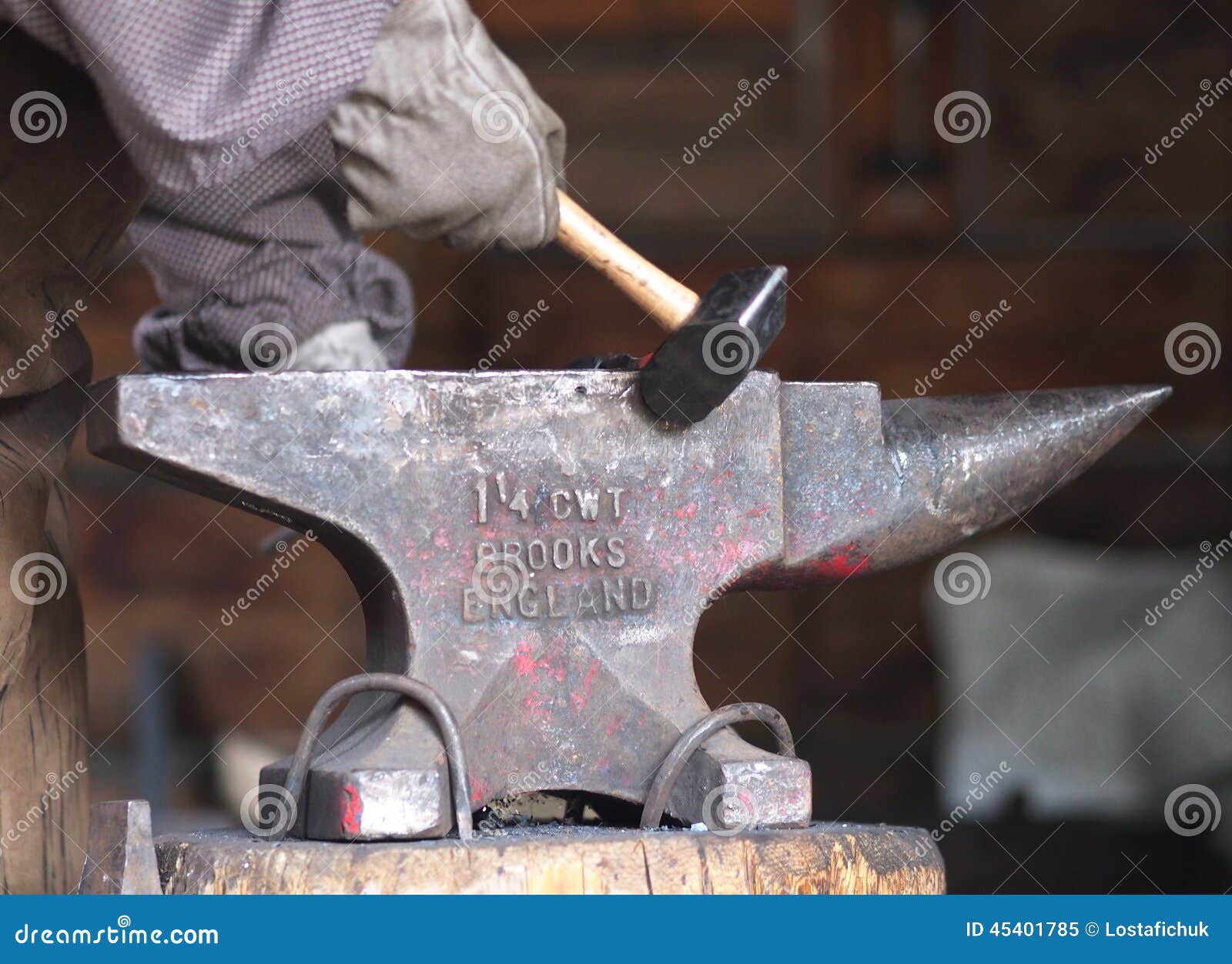 Blacksmith with Hammer and Anvil Editorial Image - Image of heat, trade ...