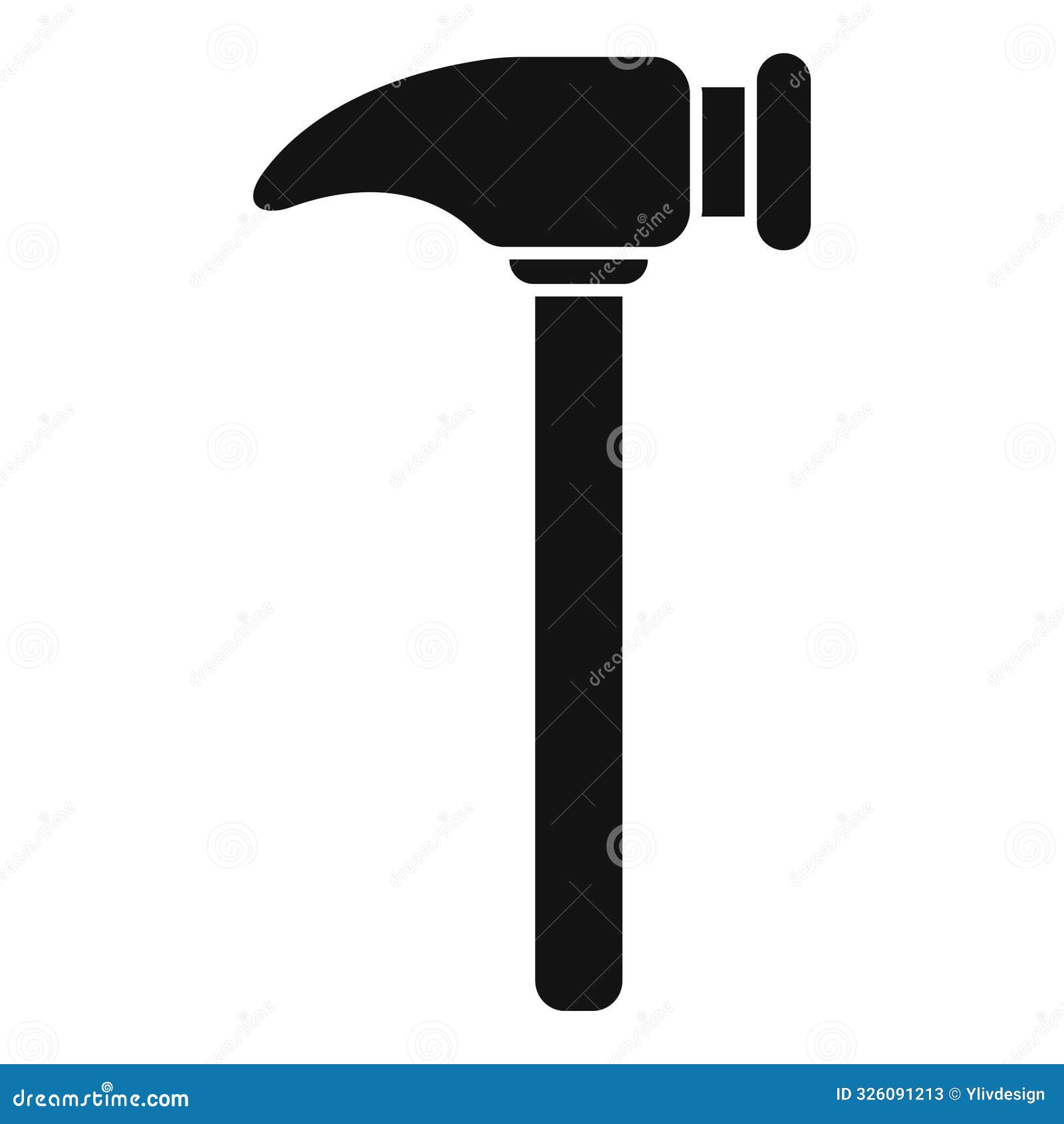 Blacksmith Hammer Standing with Wooden Handle Silhouette Icon Stock ...