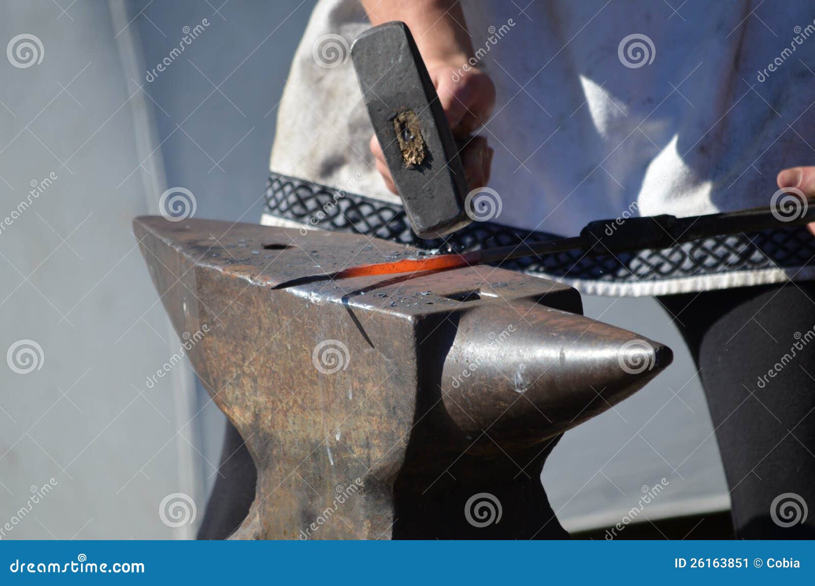 Old Blacksmith Hammers, Close-up On The Blured Background Royalty-Free ...