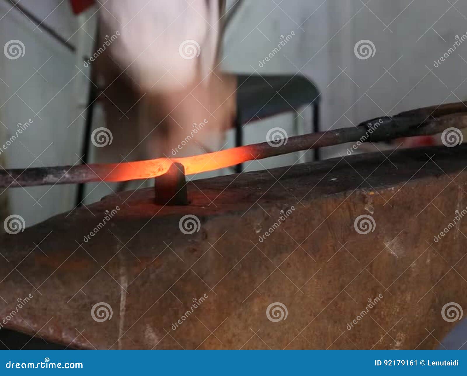 The Blacksmith Hitting the Hot Iron Stock Video - Video of metallic ...