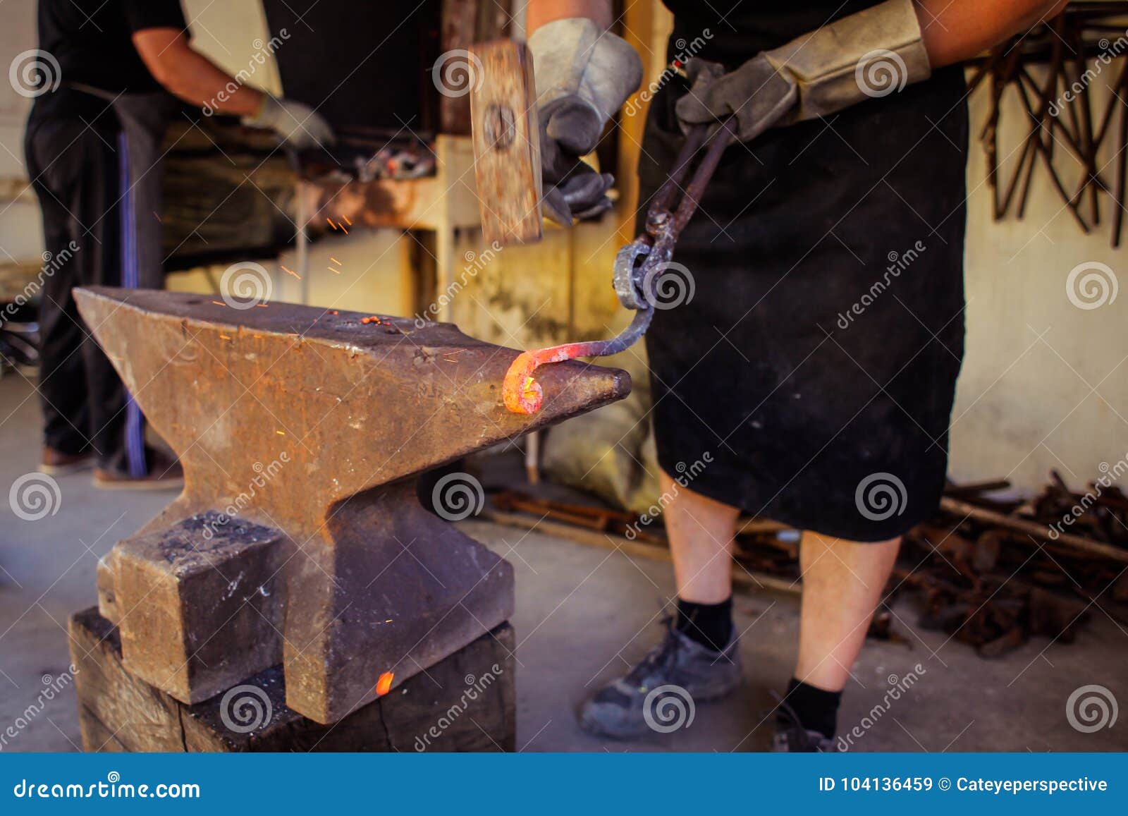 Blacksmith stock image. Image of steel, molten, strike - 104136459