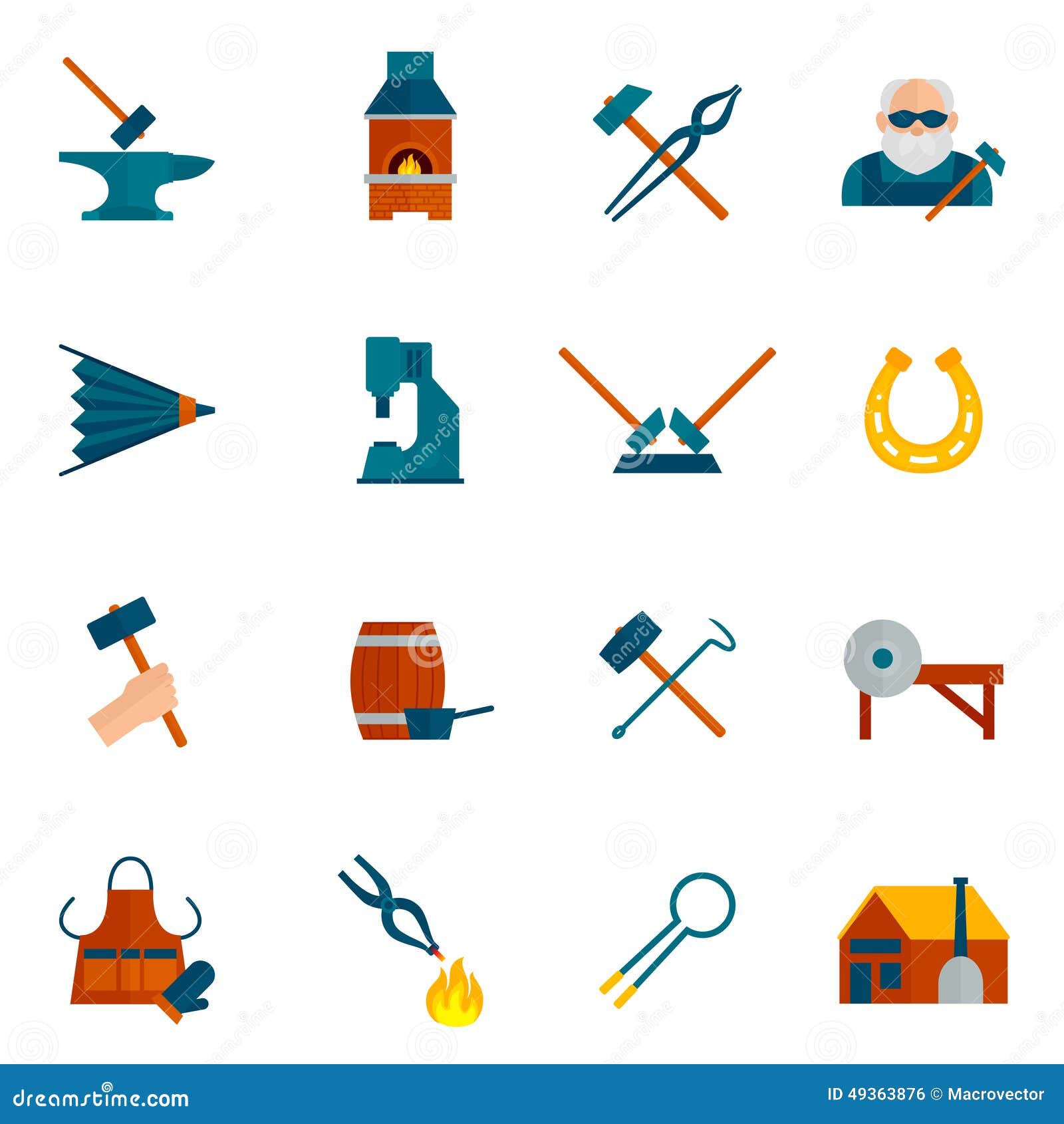 Blacksmith Icon Flat stock vector. Illustration of phone - 49363876