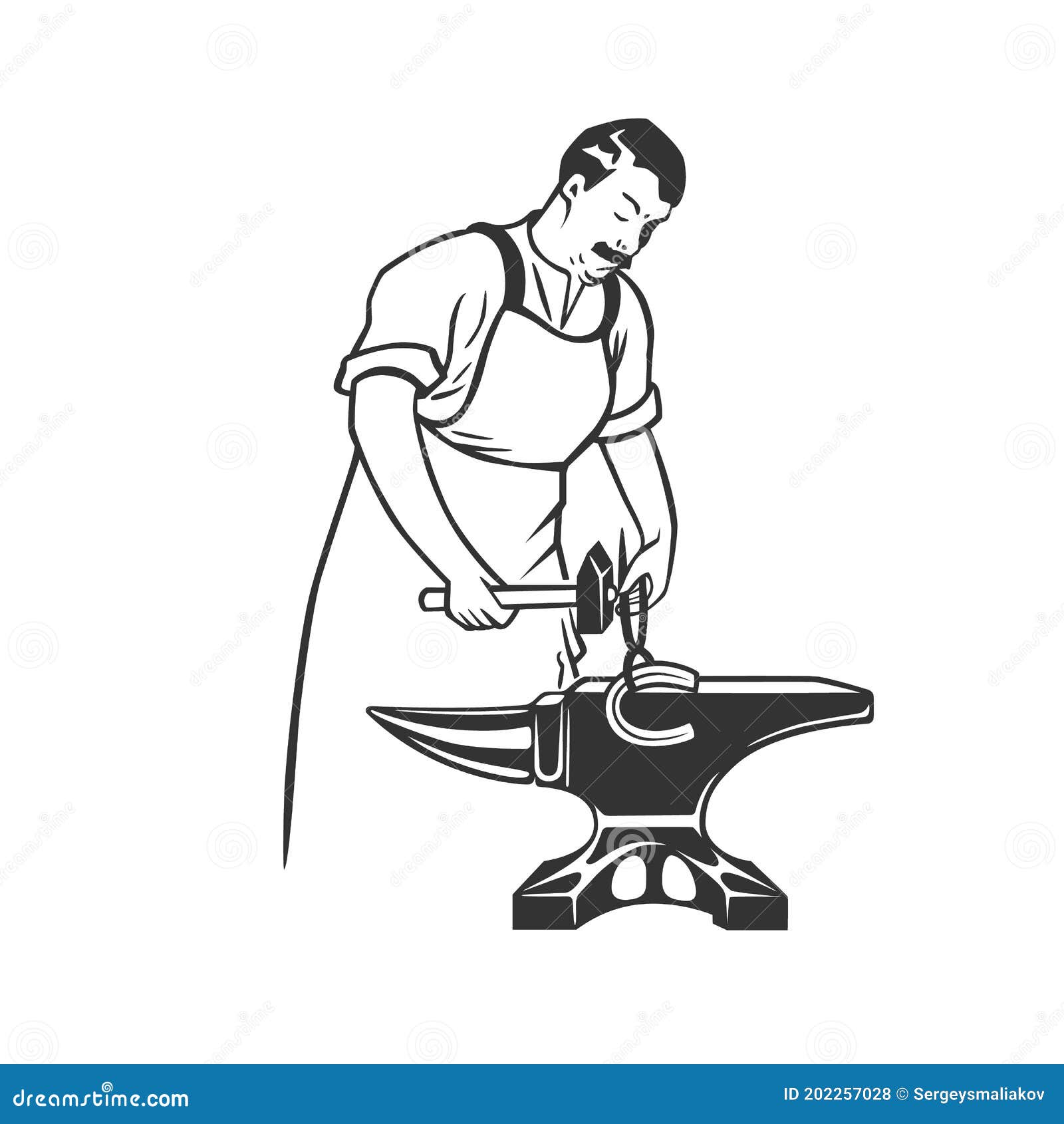 Blacksmith Isolated Vector Symbol, Stylized Retro Emblem Stock Vector ...