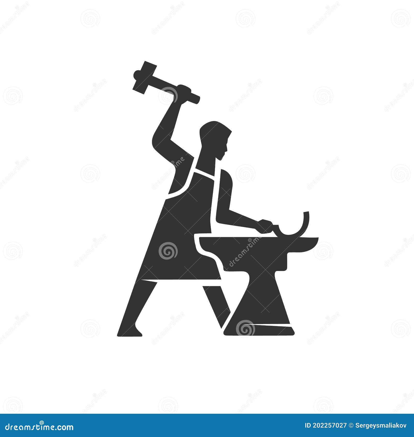Blacksmith Isolated Vector Symbol, Stylized Retro Emblem Stock Vector ...
