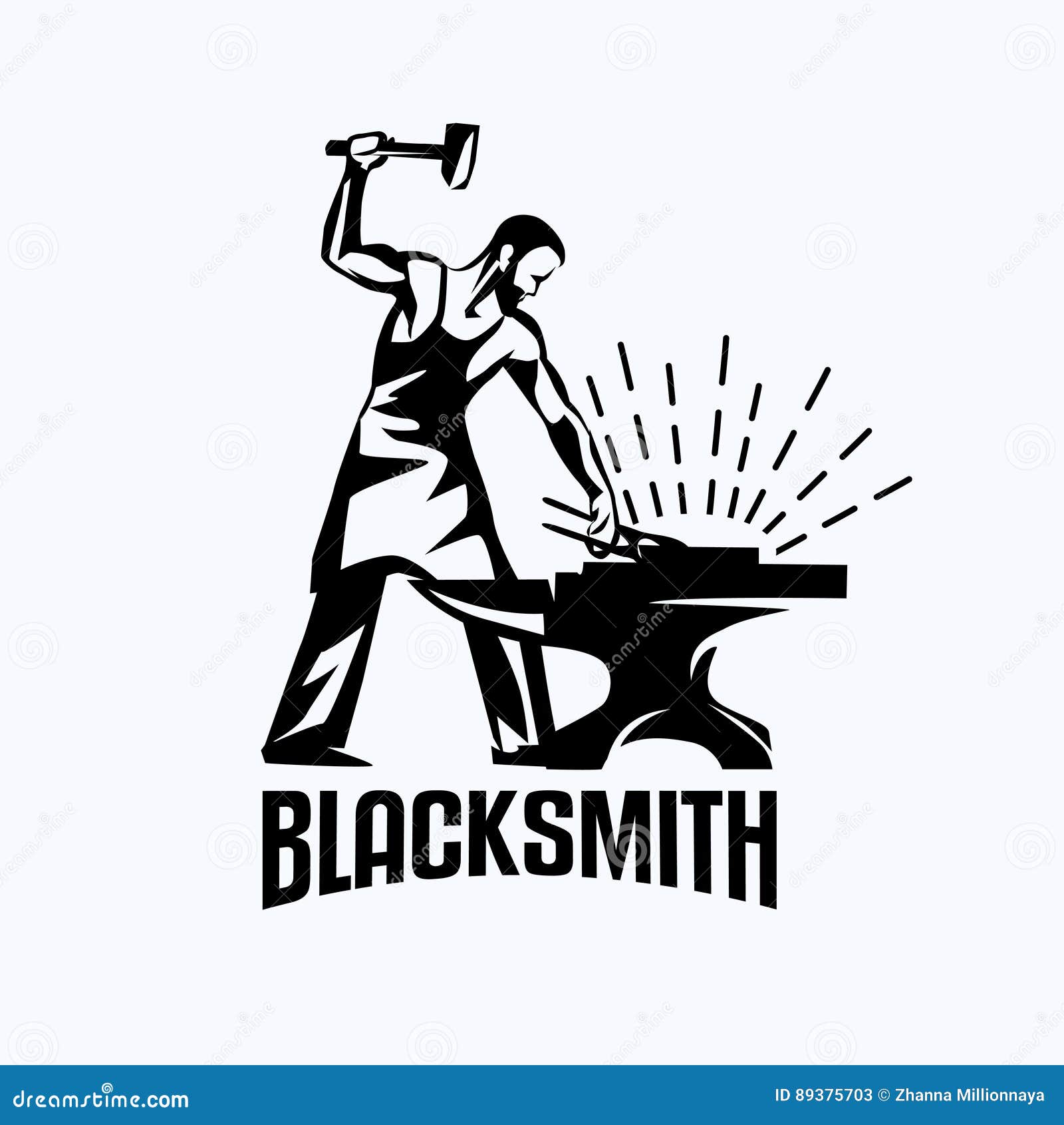 Blacksmith Isolated Vector Symbol Stock Vector - Illustration of label ...