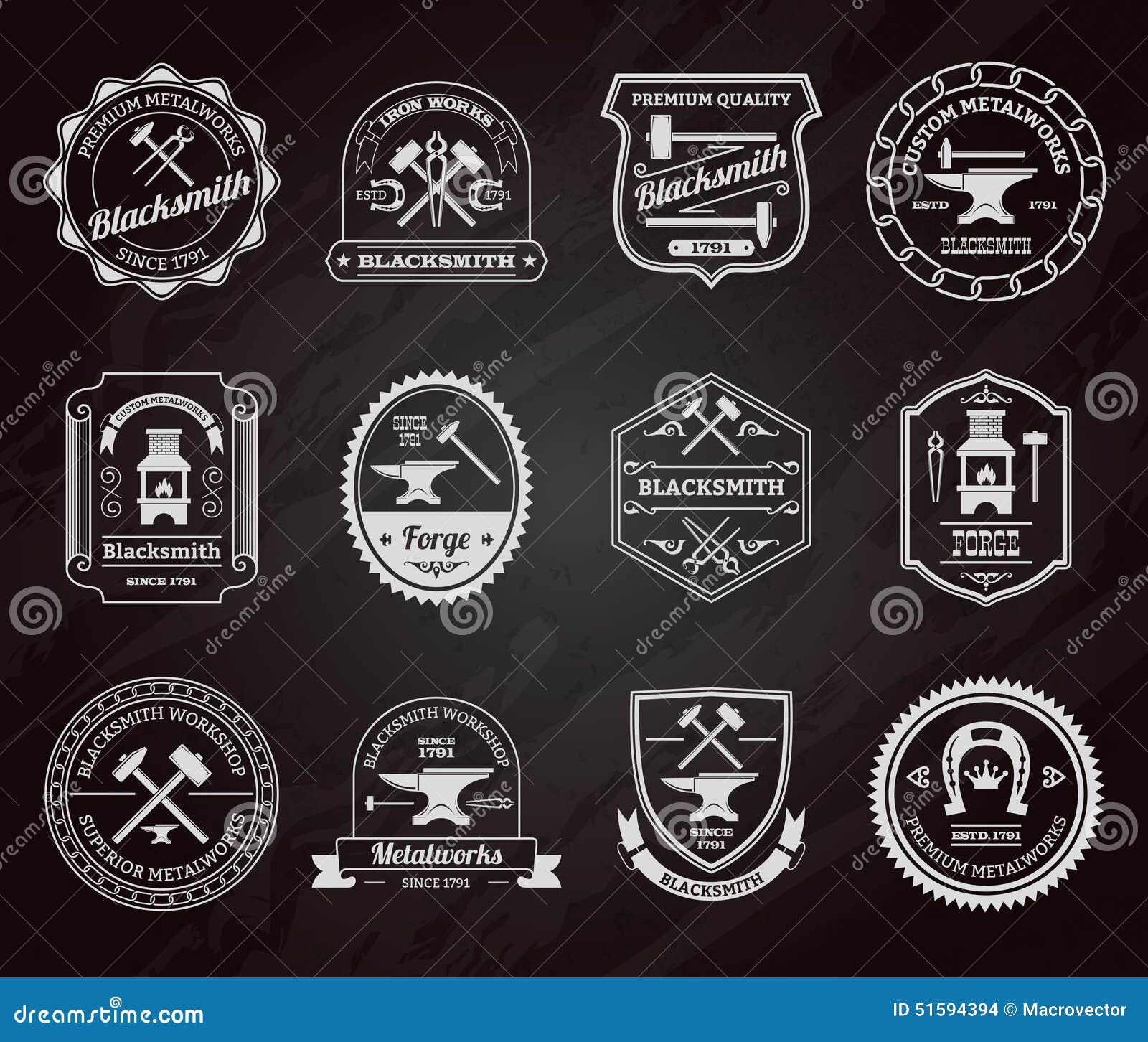 Blacksmith Stamp In Retro Style Vector Illustration | CartoonDealer.com ...