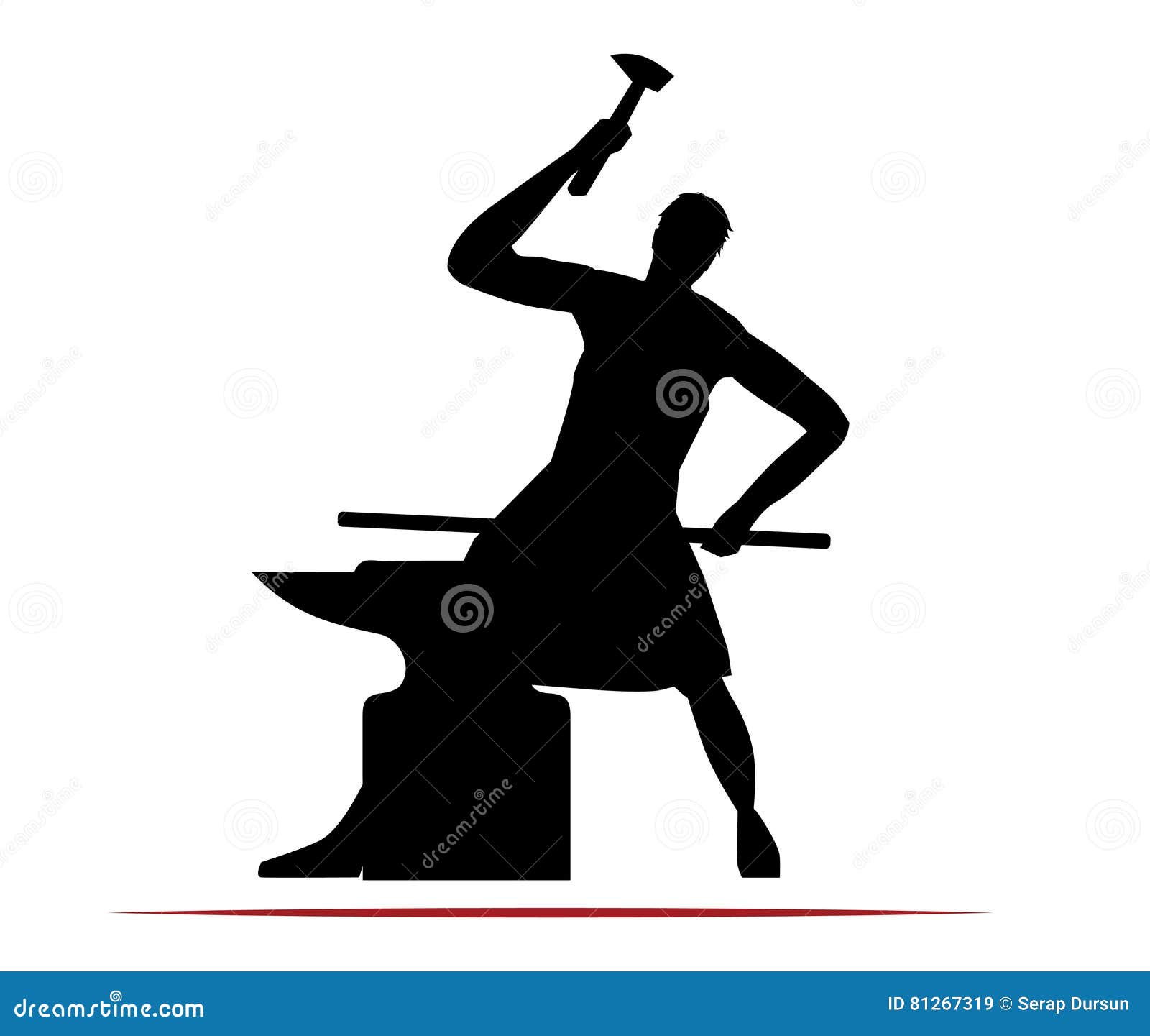 Blacksmith Logo Vector Silhouette,black Background | CartoonDealer.com ...