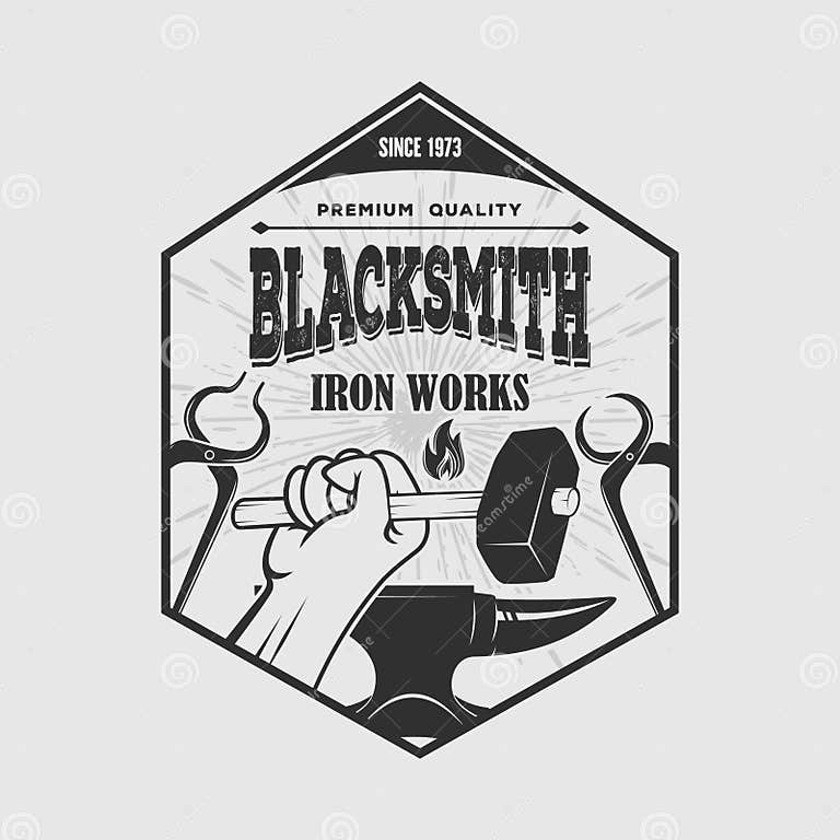 Blacksmith Logo Design Template Stock Illustration - Illustration of ...