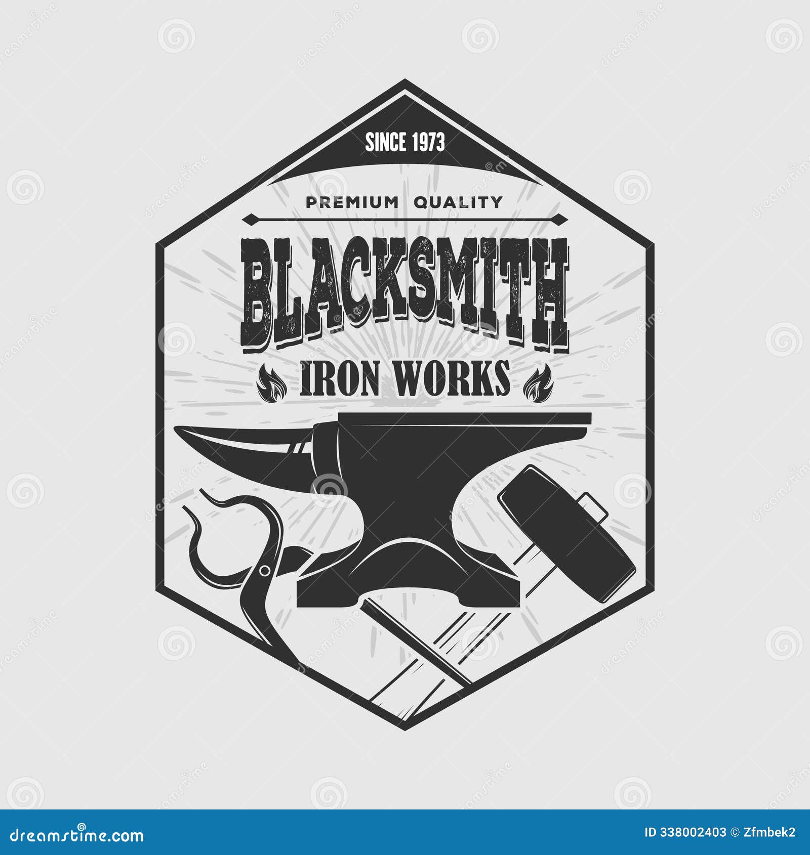 Blacksmith Logo Design Template Stock Illustration - Illustration of ...