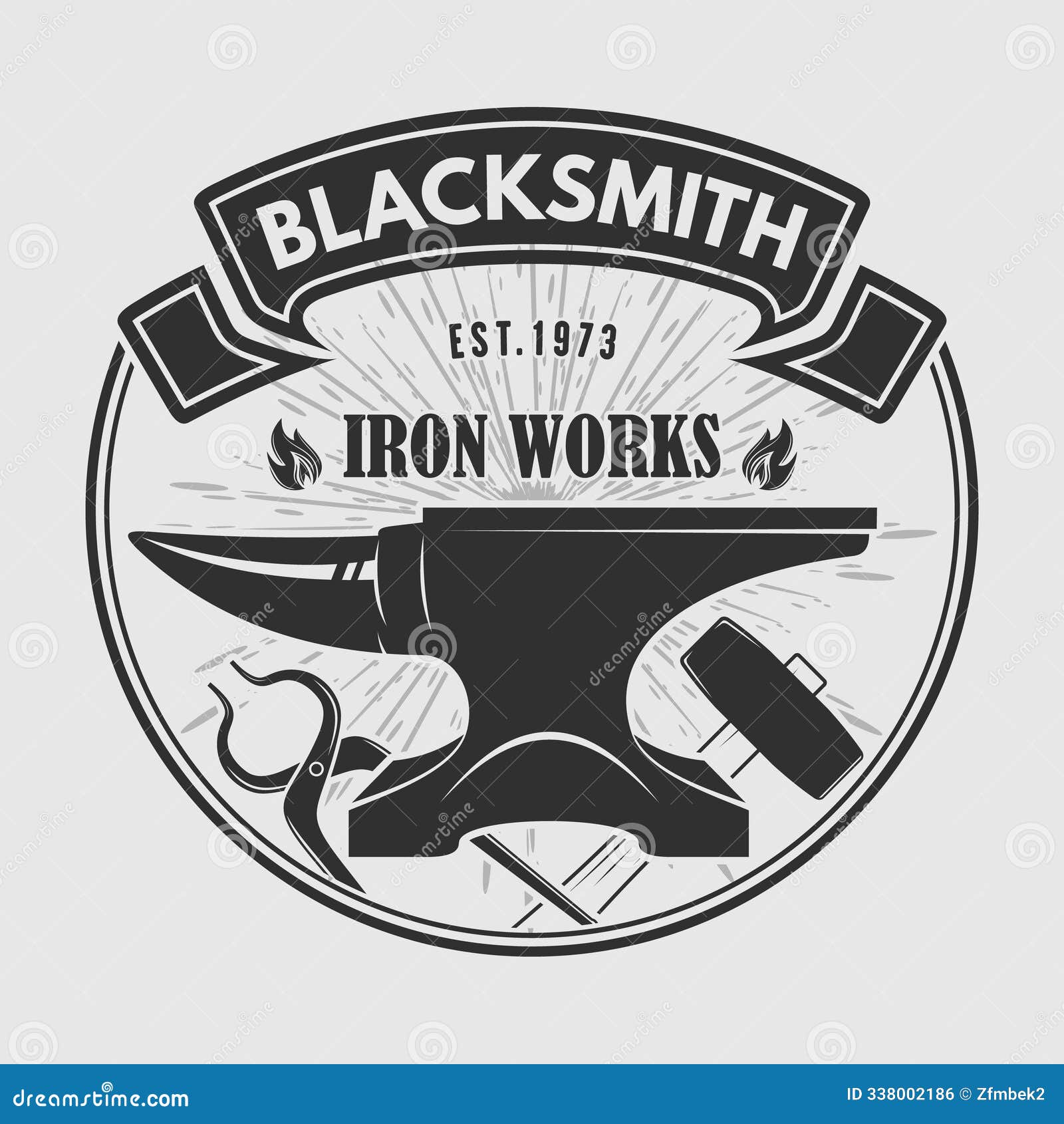 Blacksmith Logo Design Template Stock Illustration - Illustration of ...