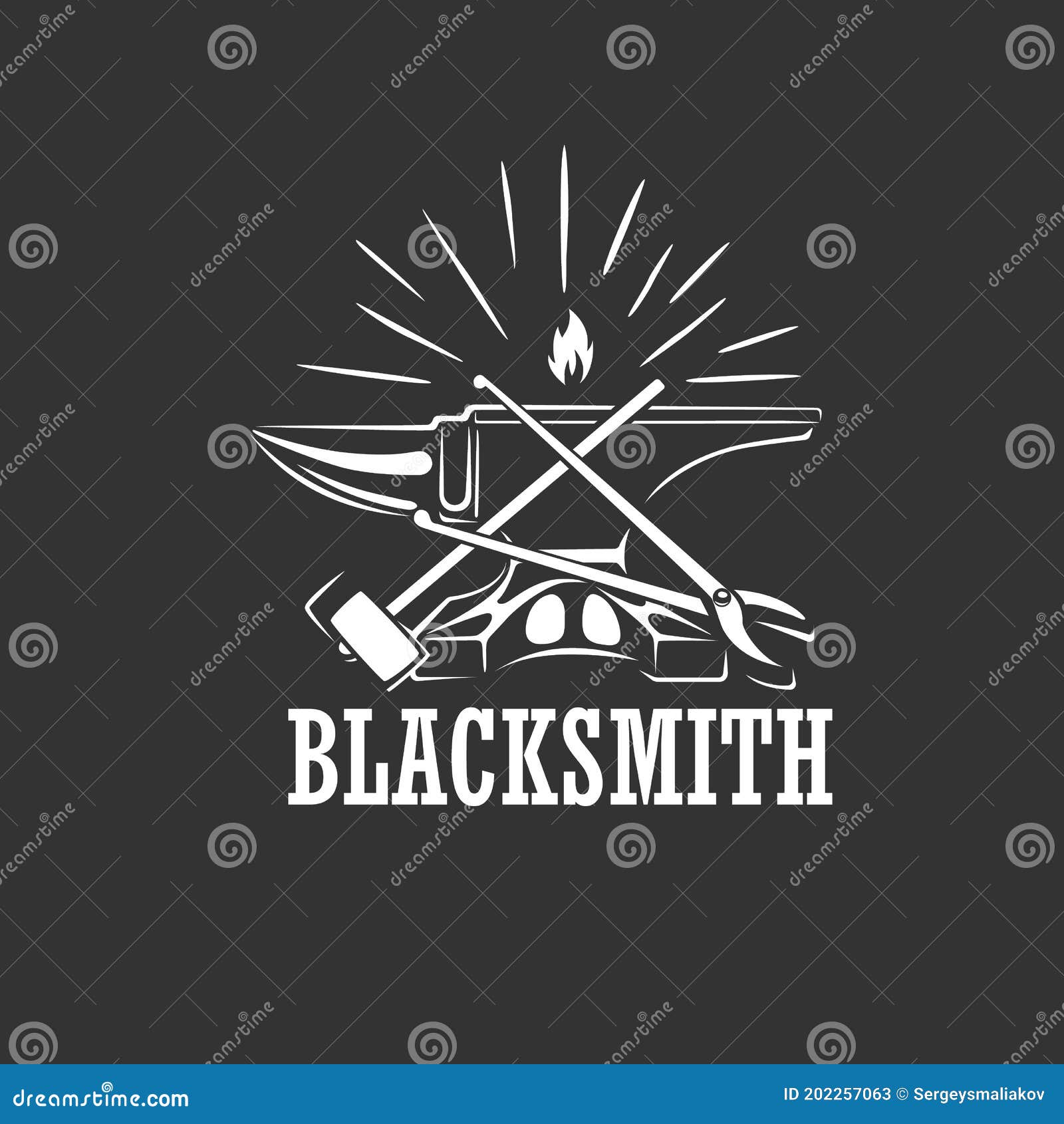 Blacksmith Logo Design. Vector Illustration Stock Vector - Illustration ...