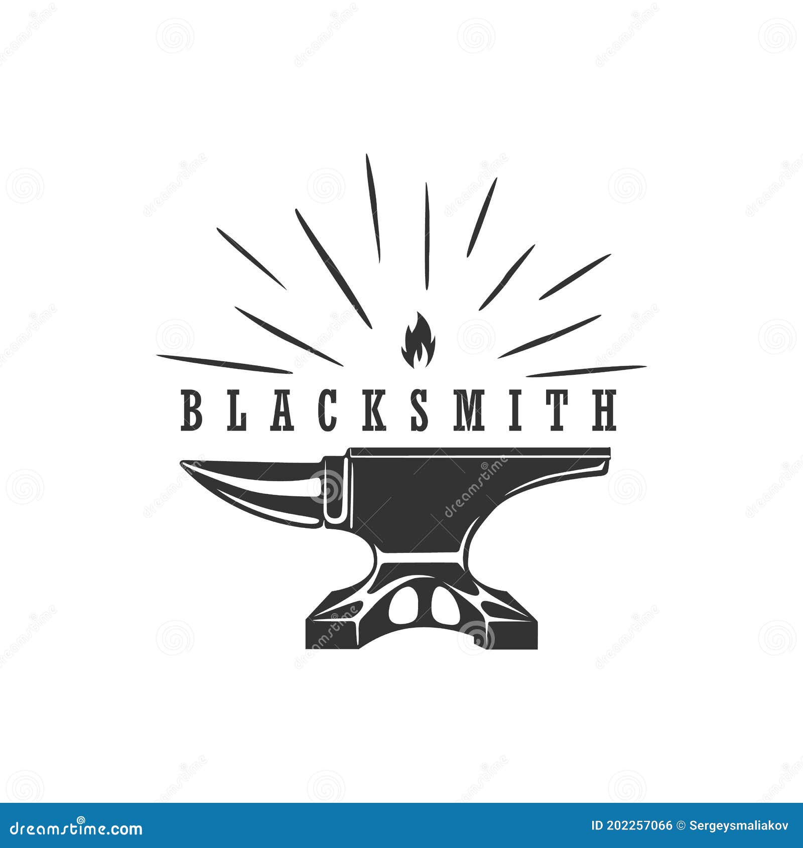 Blacksmith Logo Design. Vector Illustration Stock Vector - Illustration ...