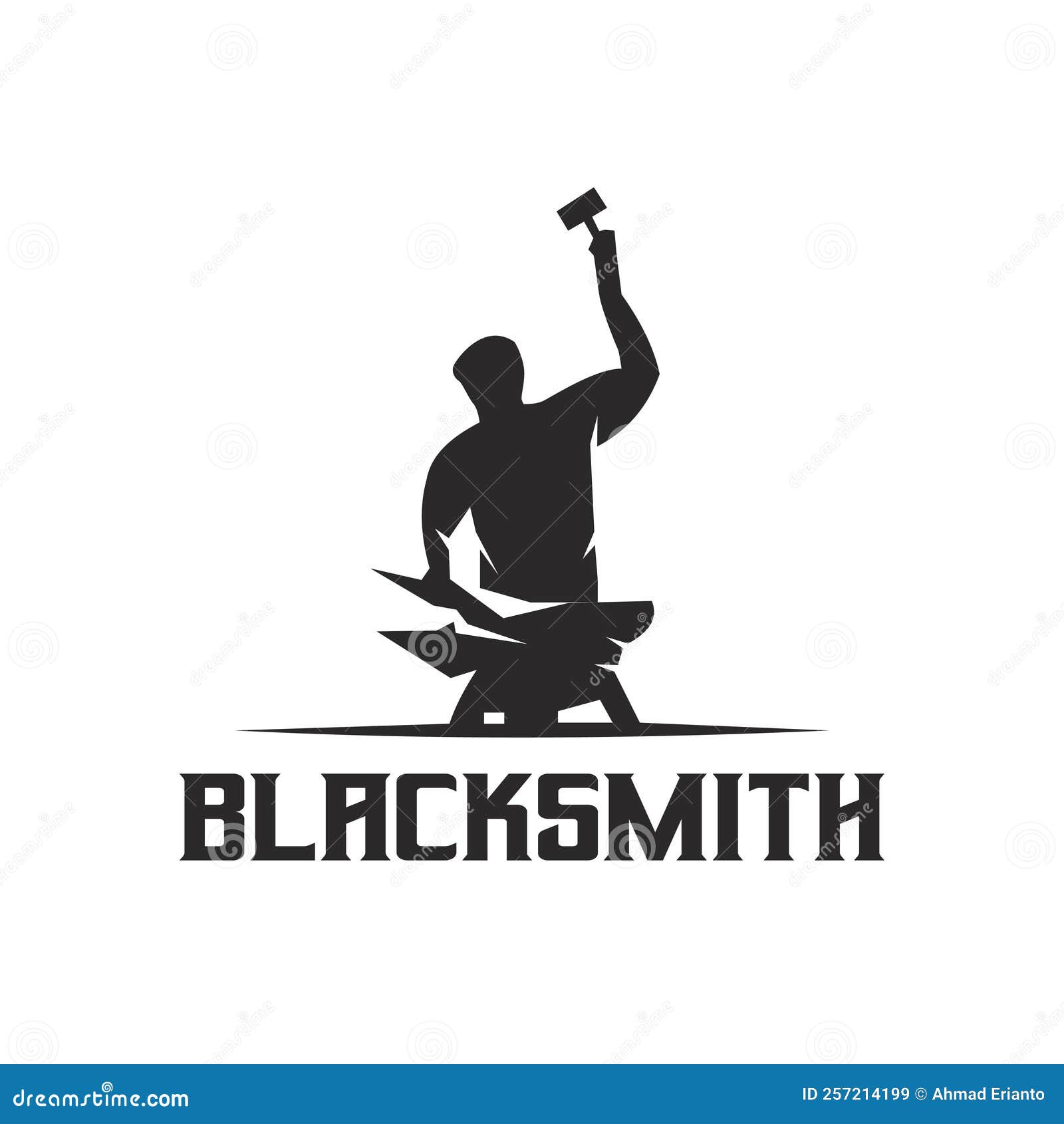Blacksmith Logo Vector Silhouette,black Background | CartoonDealer.com ...