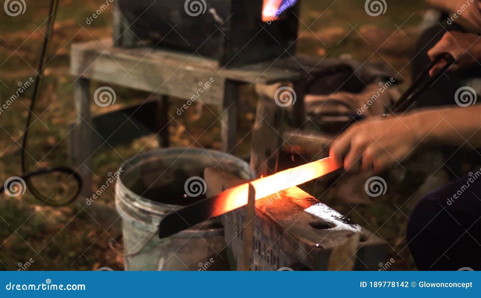 Blacksmith Making Hitting Sword Handmade Traditional Craftmanship Show ...