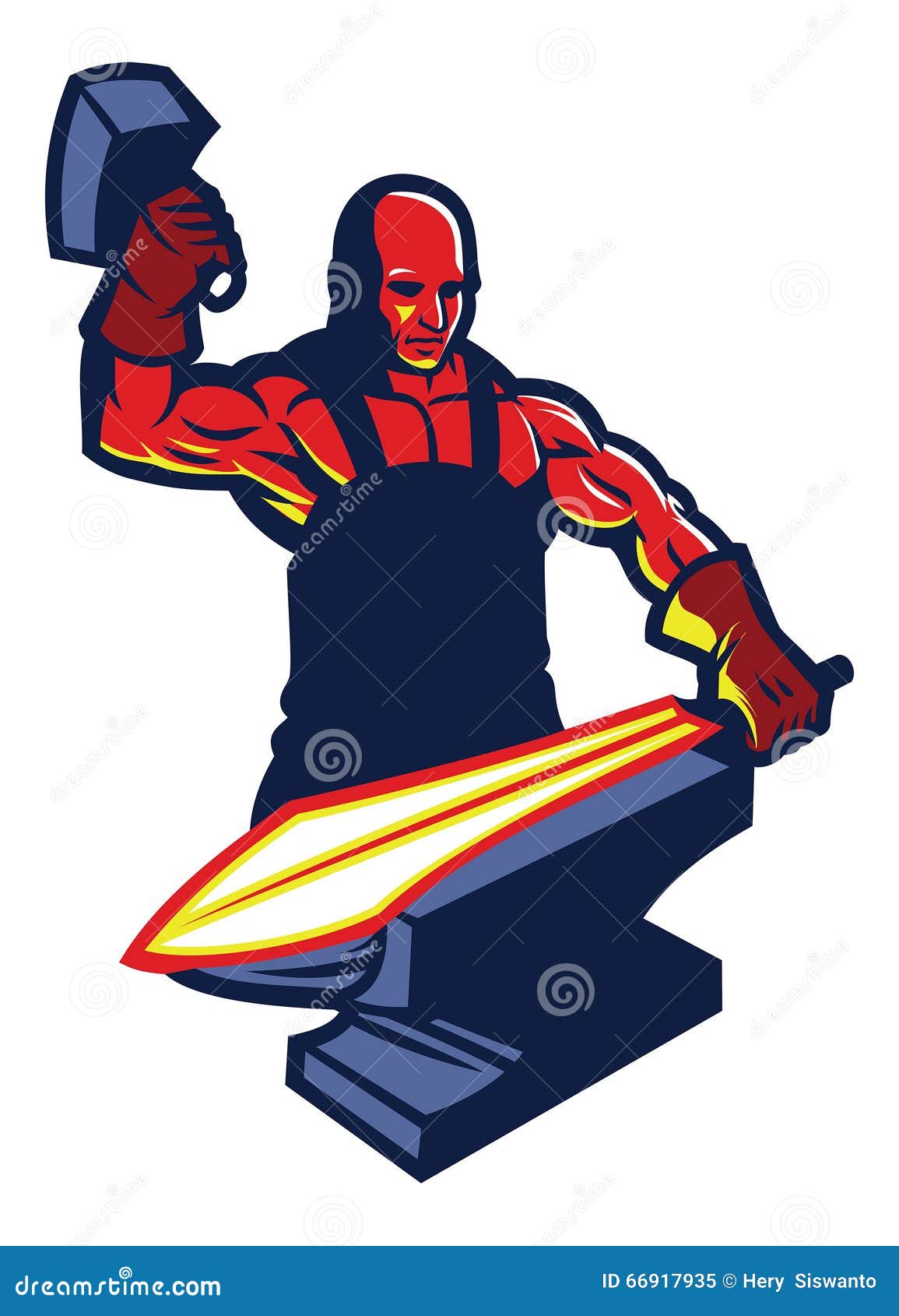 Blacksmith mascot stock vector. Illustration of sport - 66917935