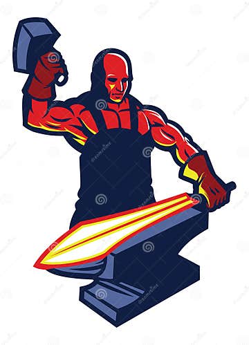 Blacksmith mascot stock vector. Illustration of sport - 66917935