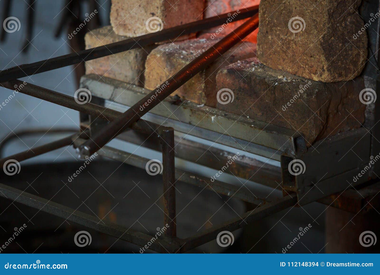 Blacksmith Oven Fire in Workshop for Metal Heeting Stock Photo - Image ...