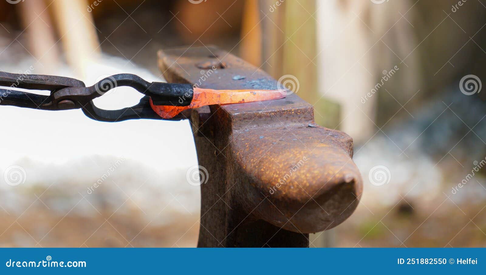 Blacksmith with Red-hot Iron Stock Photo - Image of forge ...