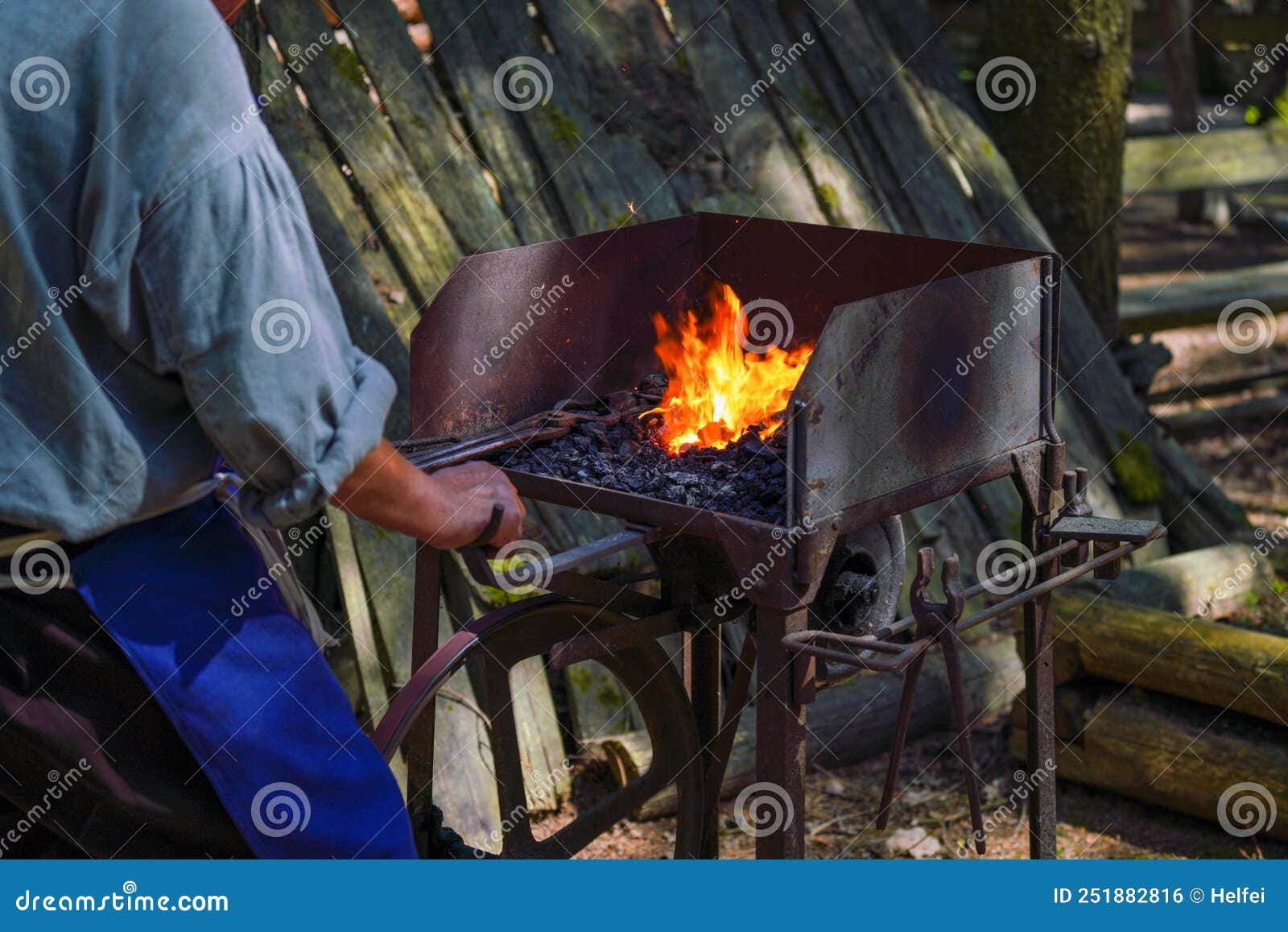 Blacksmith with Red-hot Iron Stock Photo - Image of handicraft, melting ...