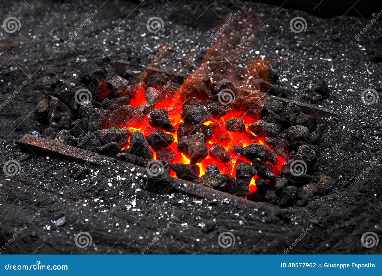 The blacksmith`s hot forge stock photo. Image of fire - 80572962