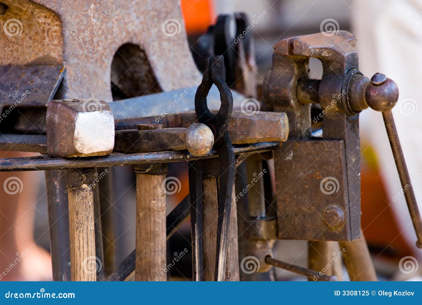 Blacksmith s tools stock image. Image of metallurgy, obsolete - 3308125