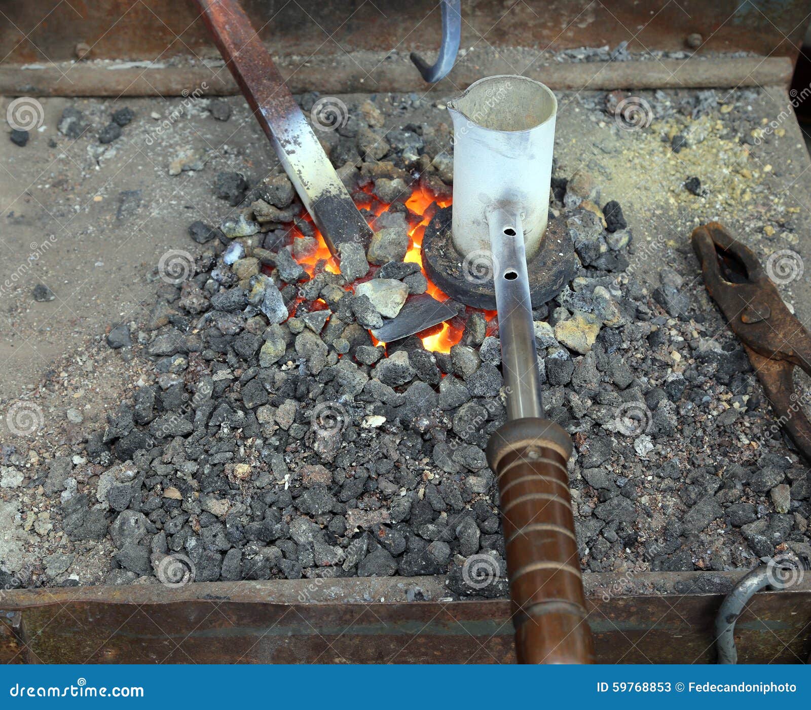 Blacksmith S Workshop with the Red-hot Embers and Beat Stock Image ...