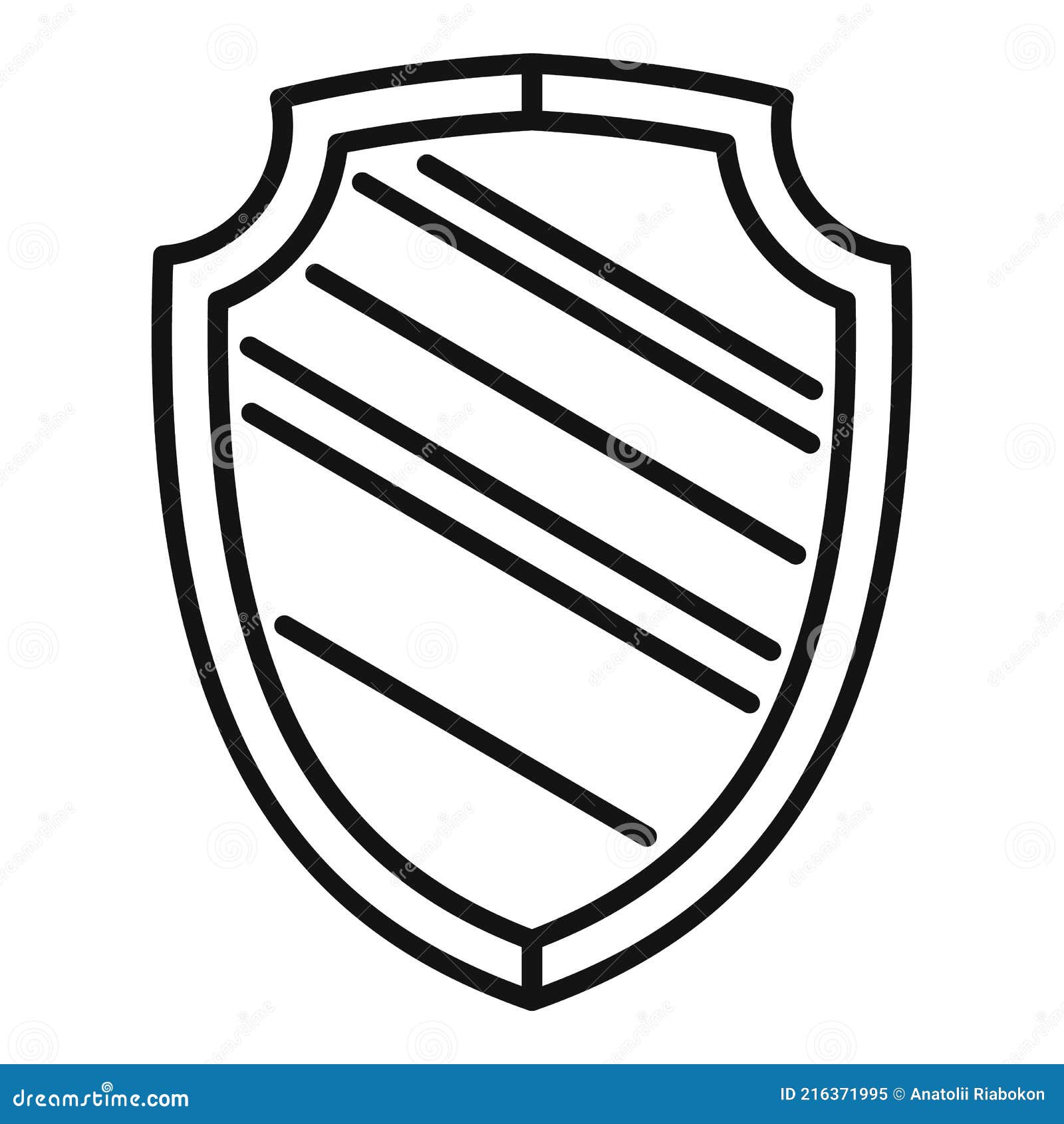Blacksmith Shield Icon, Outline Style Stock Vector - Illustration of ...