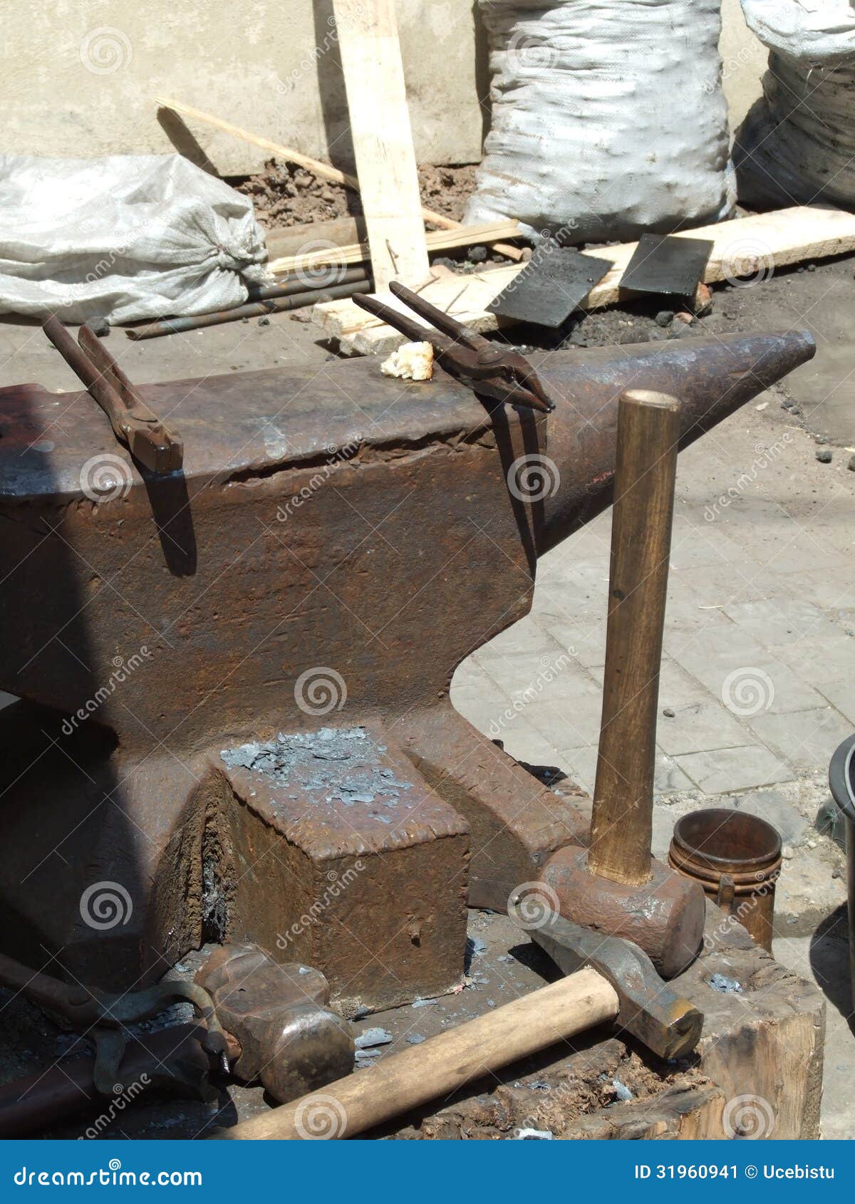 Blacksmith shop stock image. Image of iron, tools, hammer - 31960941