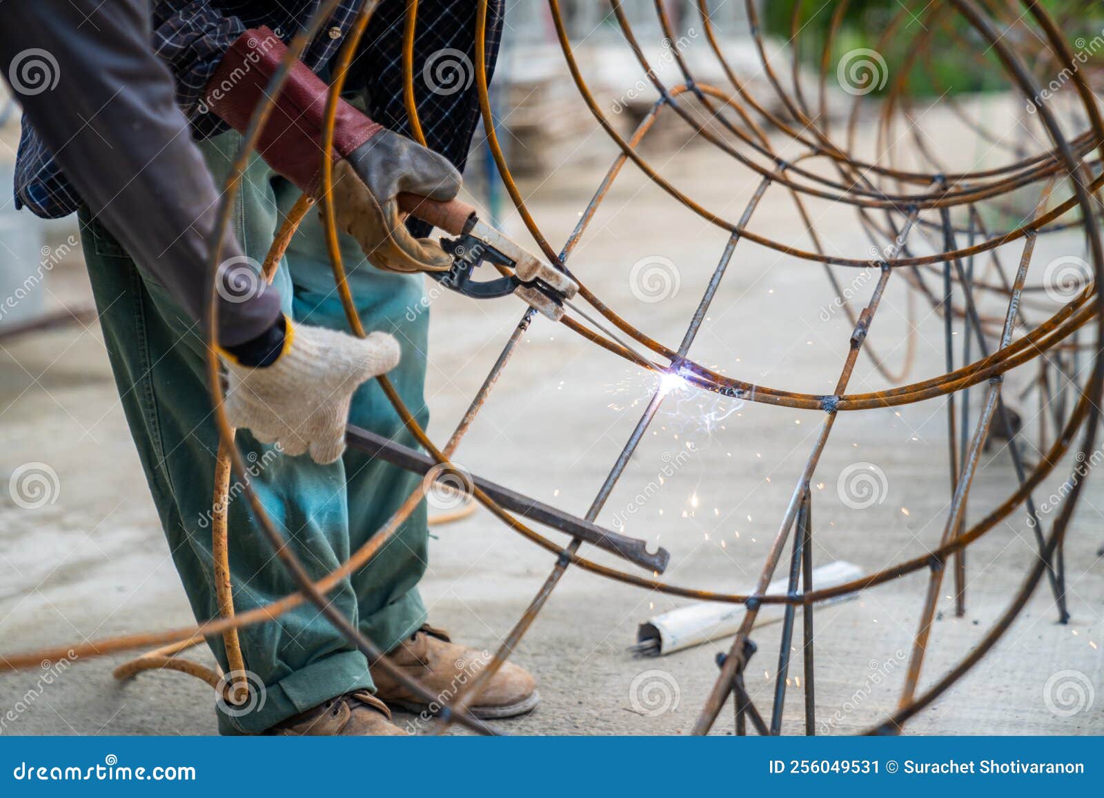 Blacksmith Technicians are Welding Several Curve Wires To Form a ...