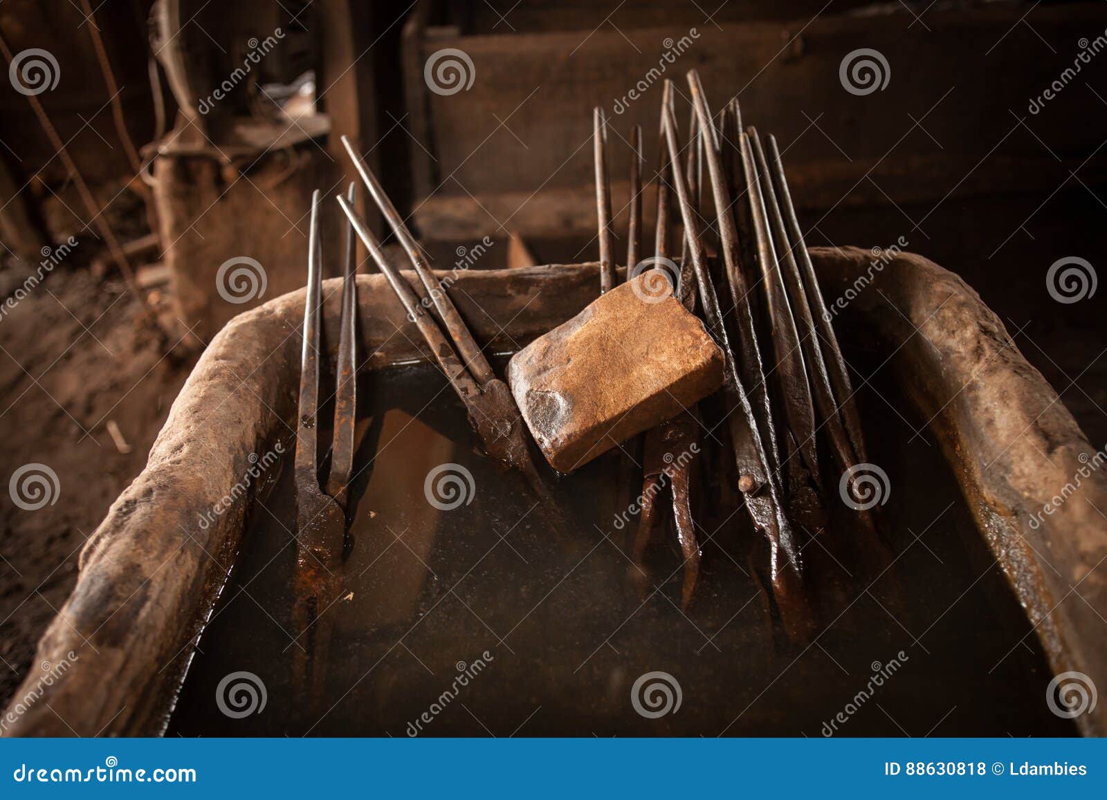 Blacksmith tools stock photo. Image of khmer, water, workshop - 88630818