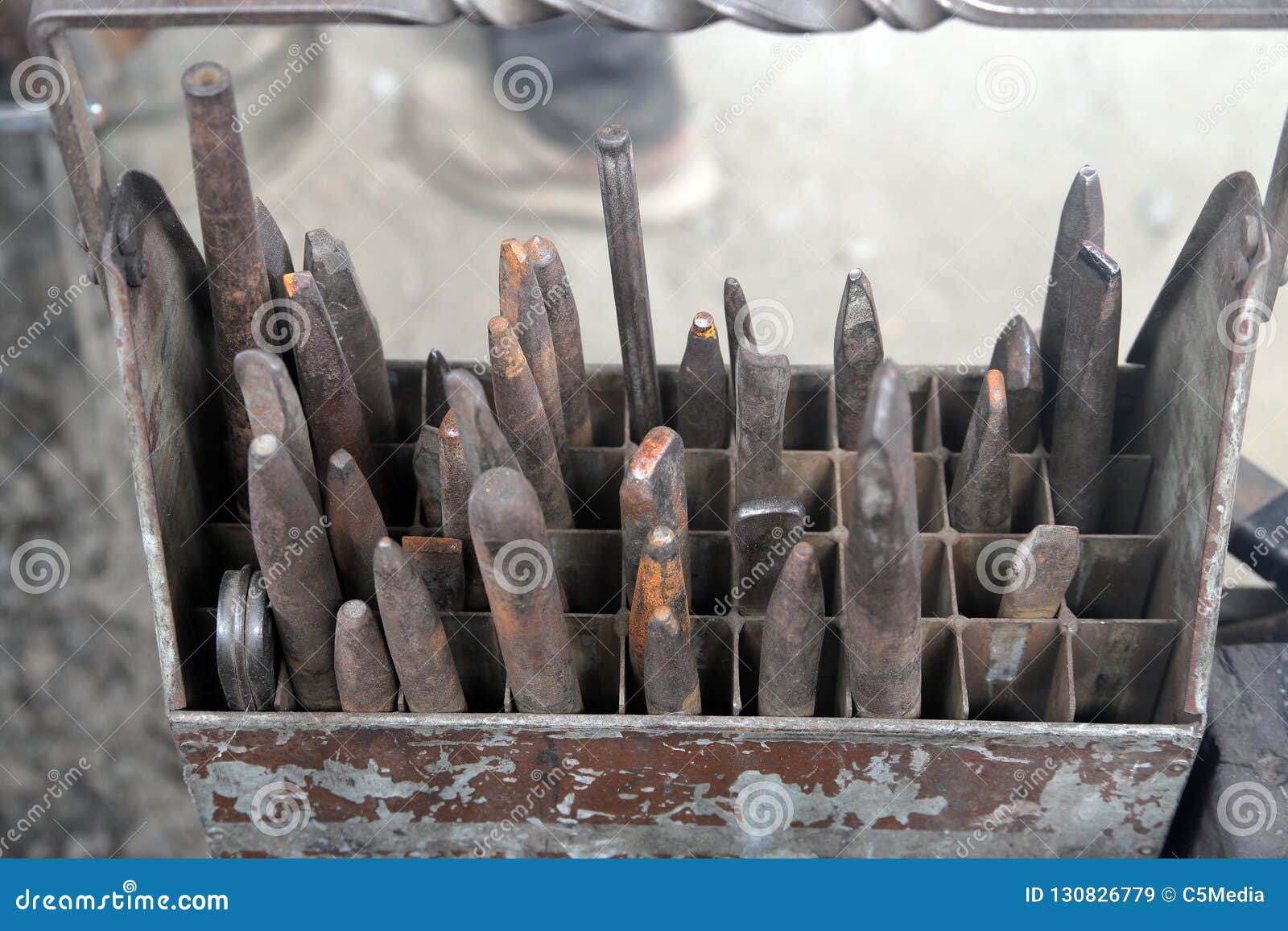 Blacksmith Tools Cold Chisels Set Stock Image - Image of craft ...