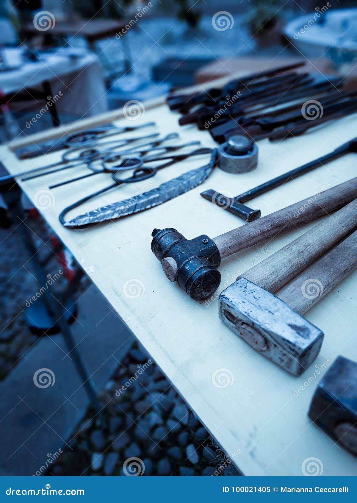 Blacksmith Tools, on Display Above a Work Table, in a Square in ...